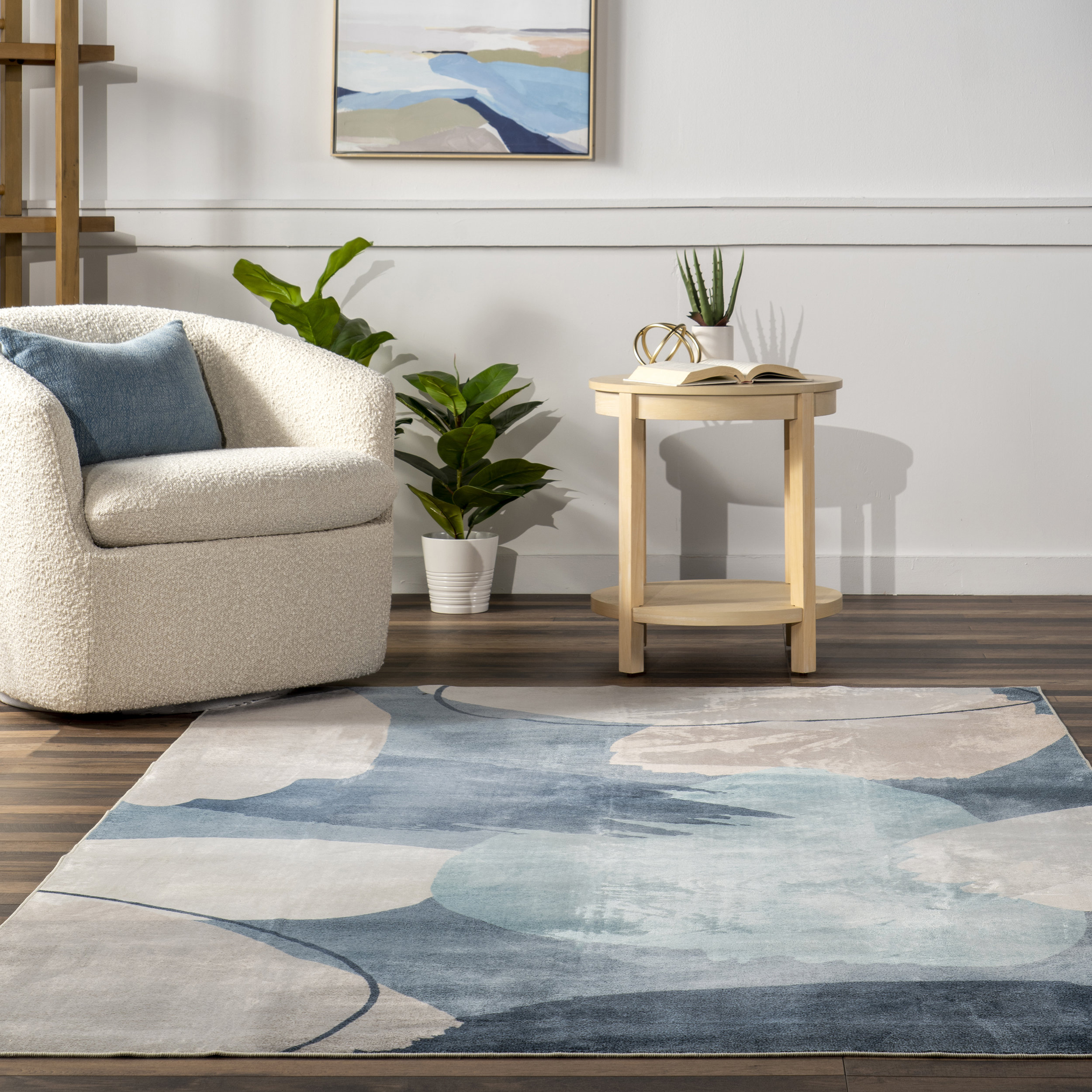 Ivy Bronx Sheree Abstract Machine Washable Area Rug for Living Room ...