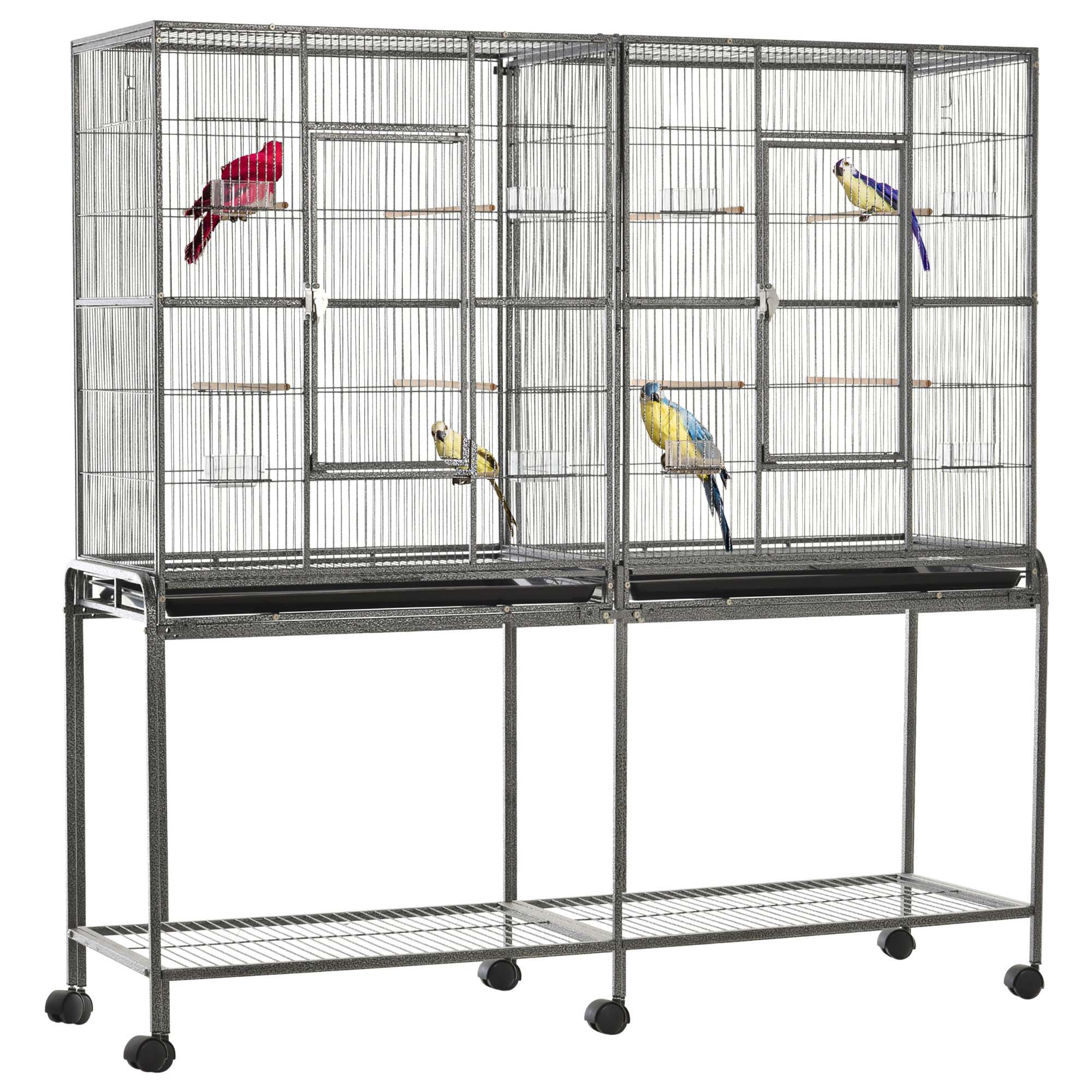 Tucker Murphy Pet™ Versatile Double Rolling Bird Cage with Detachable ...
