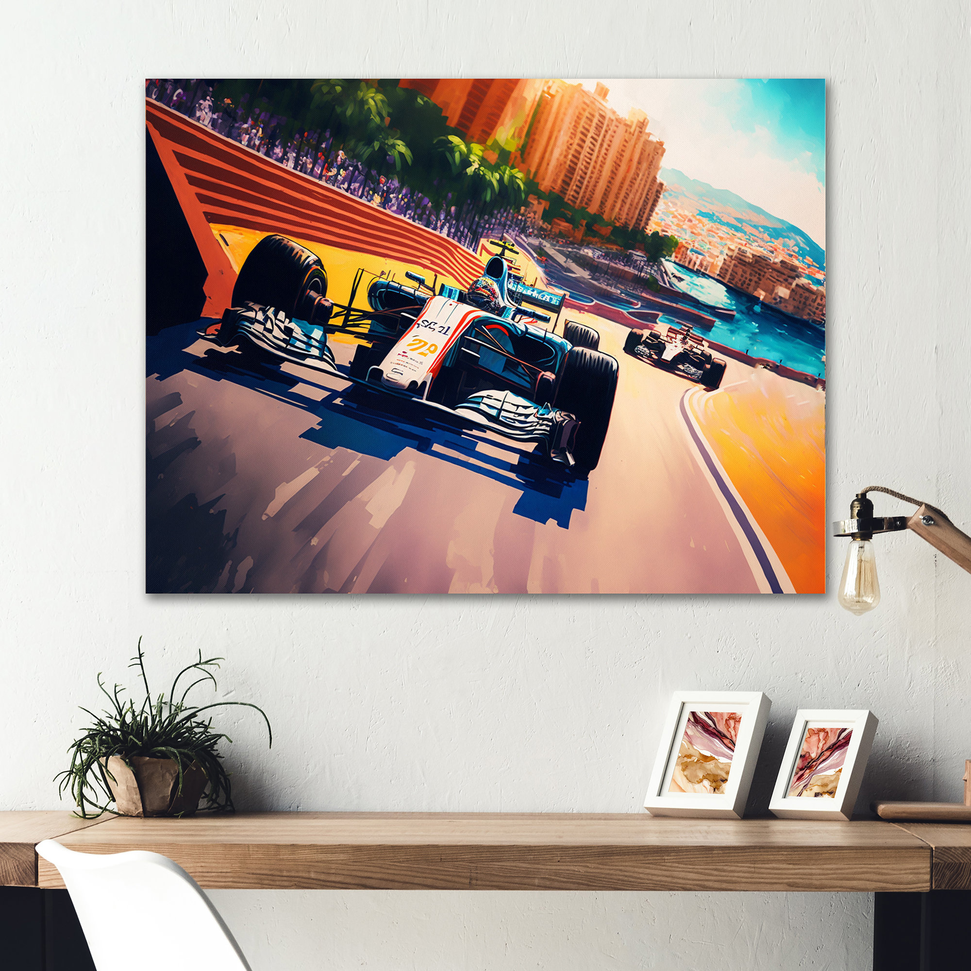 Latitude Run® Racing car in Monaco GP VIII - Modern Metal Wall Décor ...