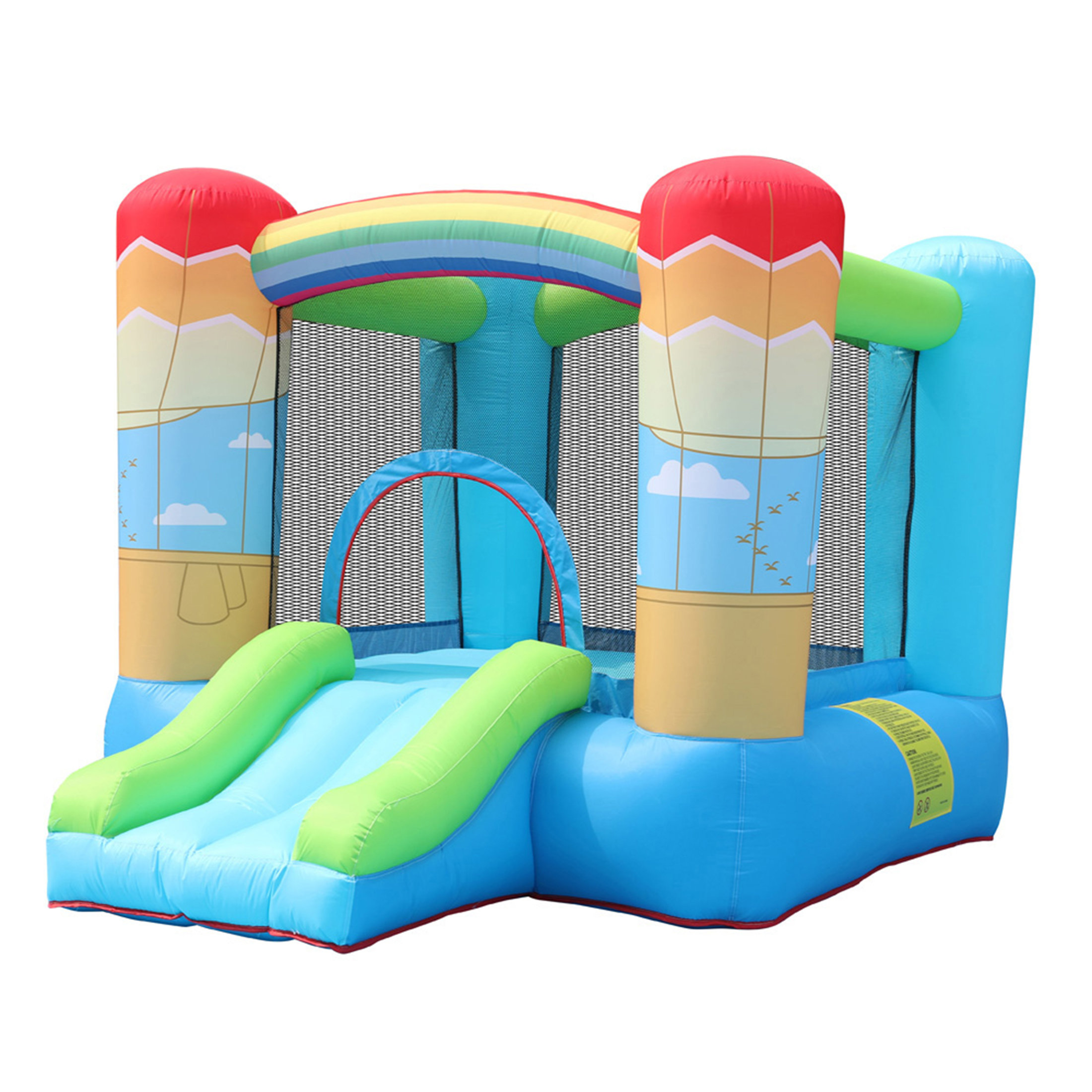 Doctor Dolphin 8.8'x6.5'x5.5' Inflatable Bounce House Rainbow Bouncer ...