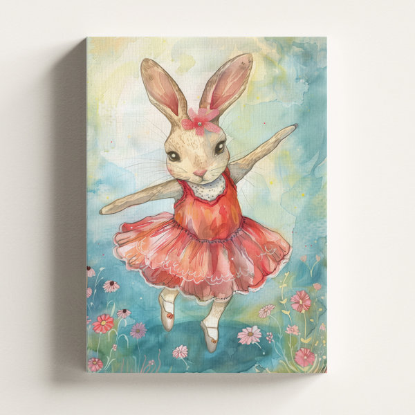 Happy Larry Dancing Bunny Canvas | Ballet Rabbit Artwork |Whimsical ...