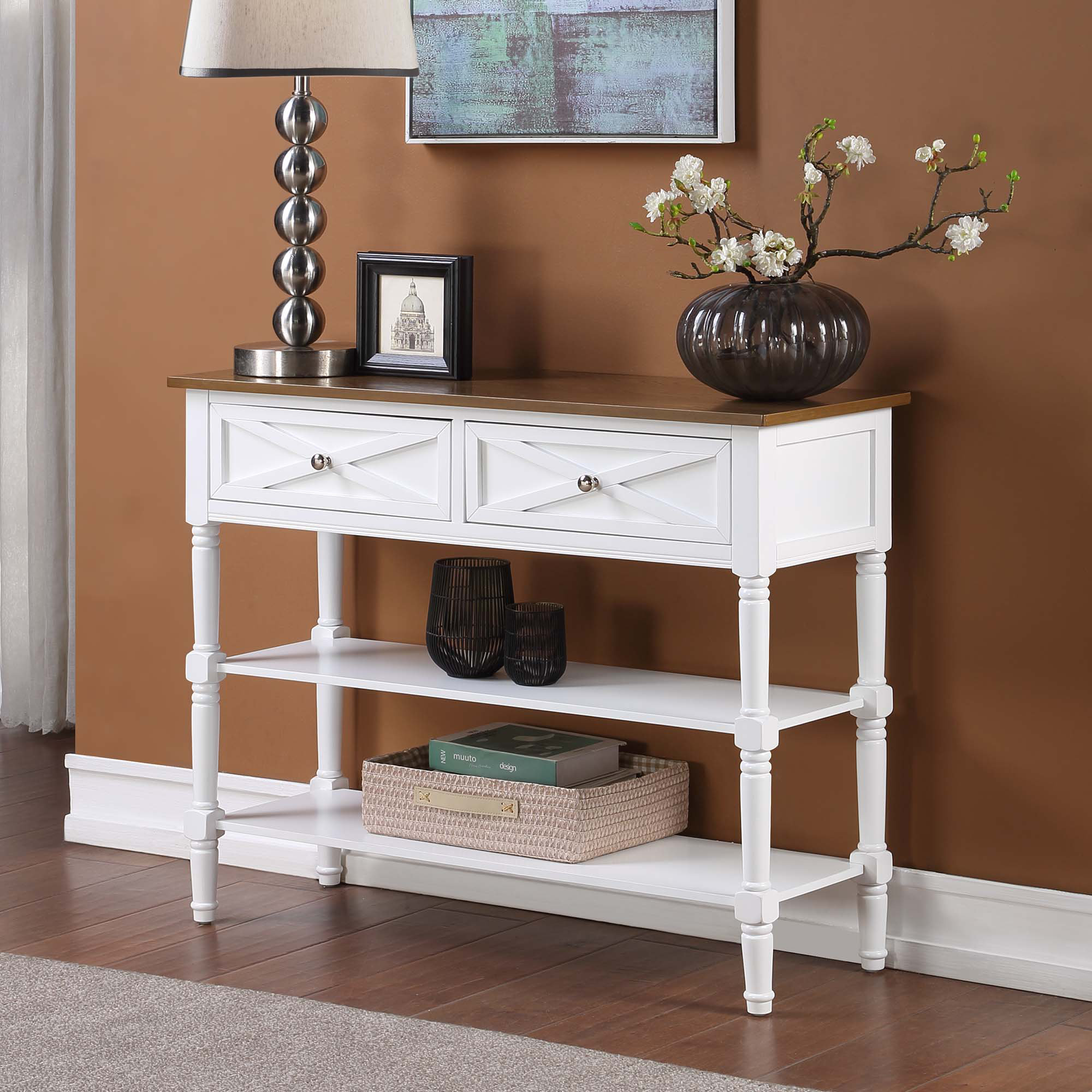 Lirette 38 Console Table Alcott Hill Color Driftwood White