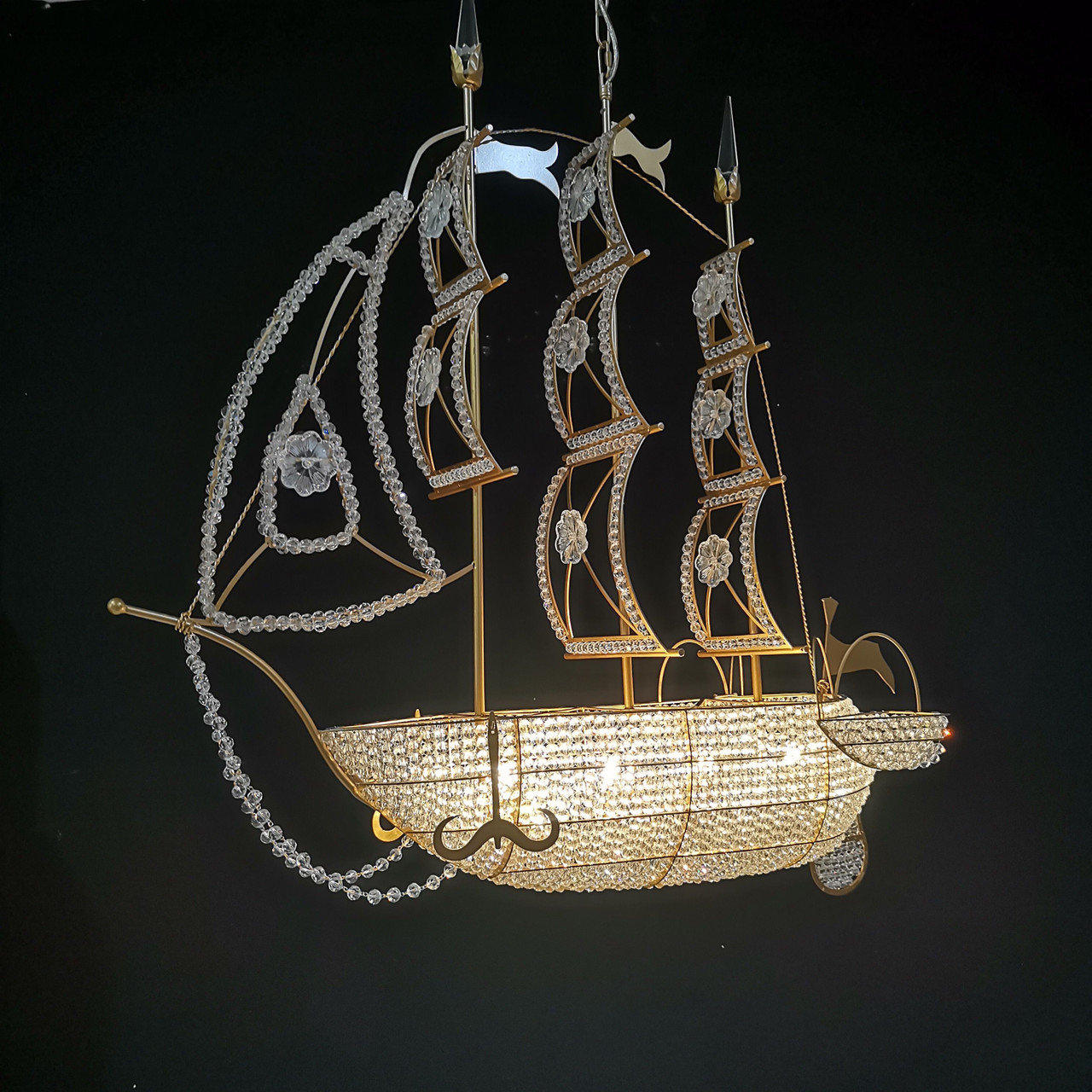 Akari Lanterns Akari Crystal Boat Chandelier 34" | Perigold