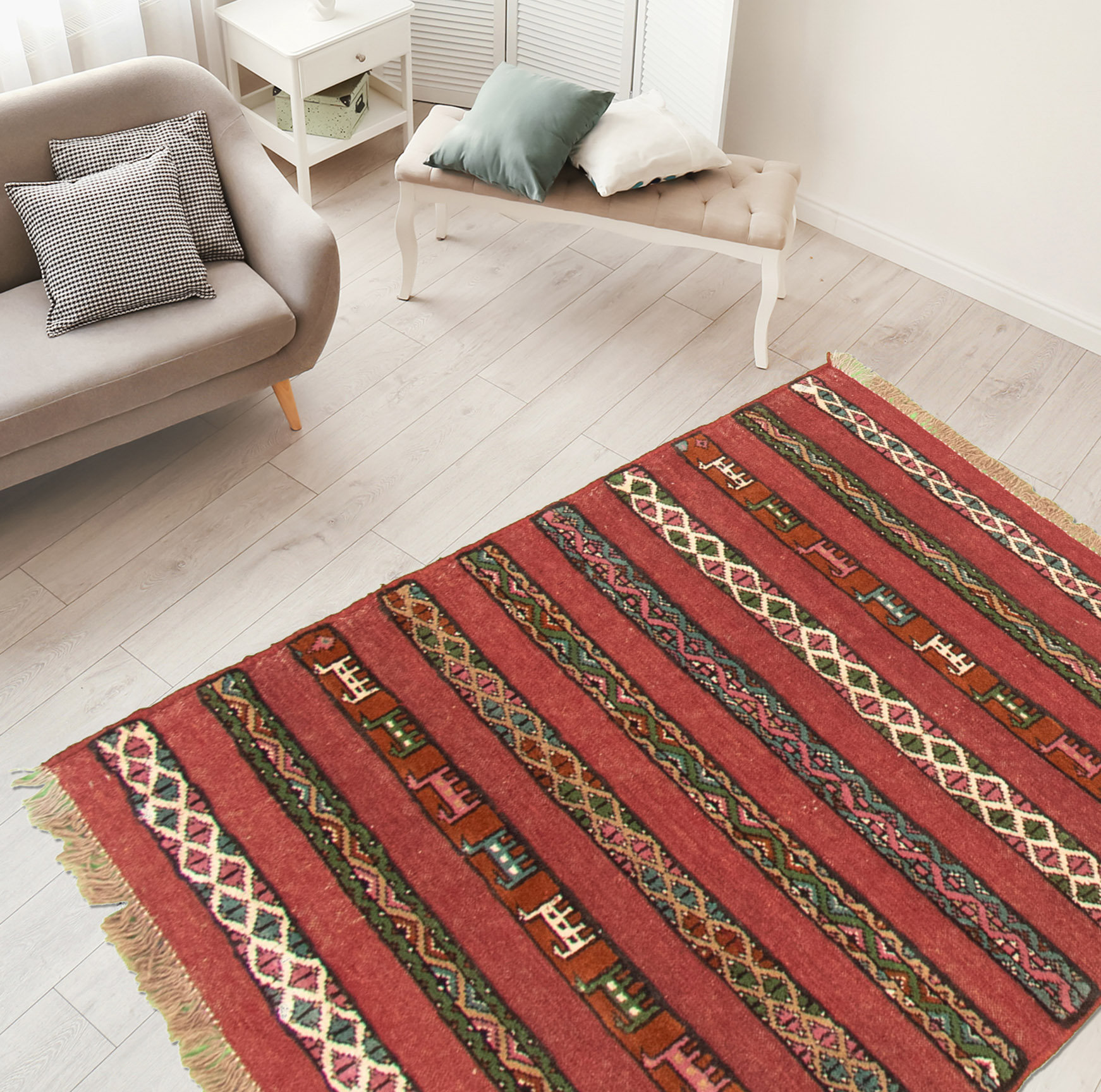 Foundry Select Hand Knotted Wool Dark Red Rug | Wayfair