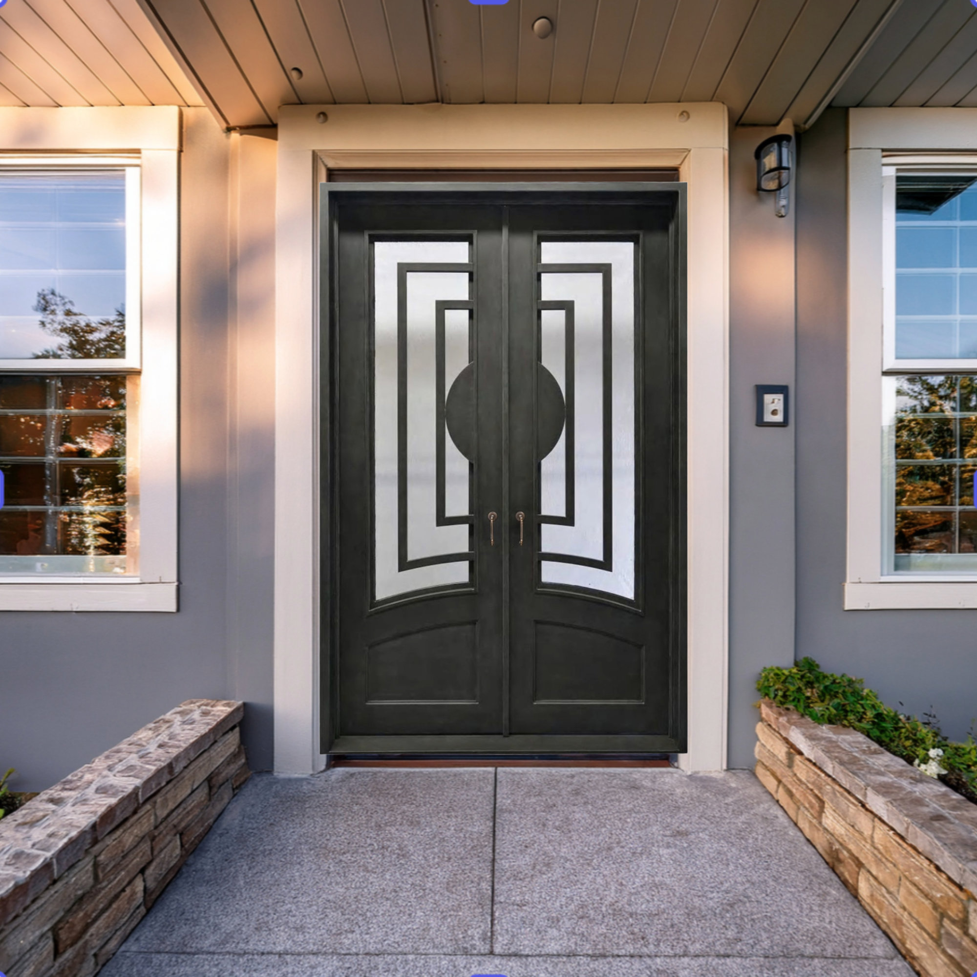 Nationwide Iron Works Labyrinth Iron Double Doors | Wayfair