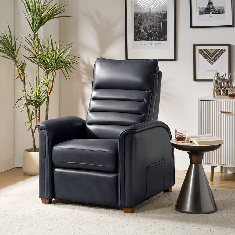 Hokku Designs Myhaylo Dual Motor Mid-Century Modern Genuine Leather ...