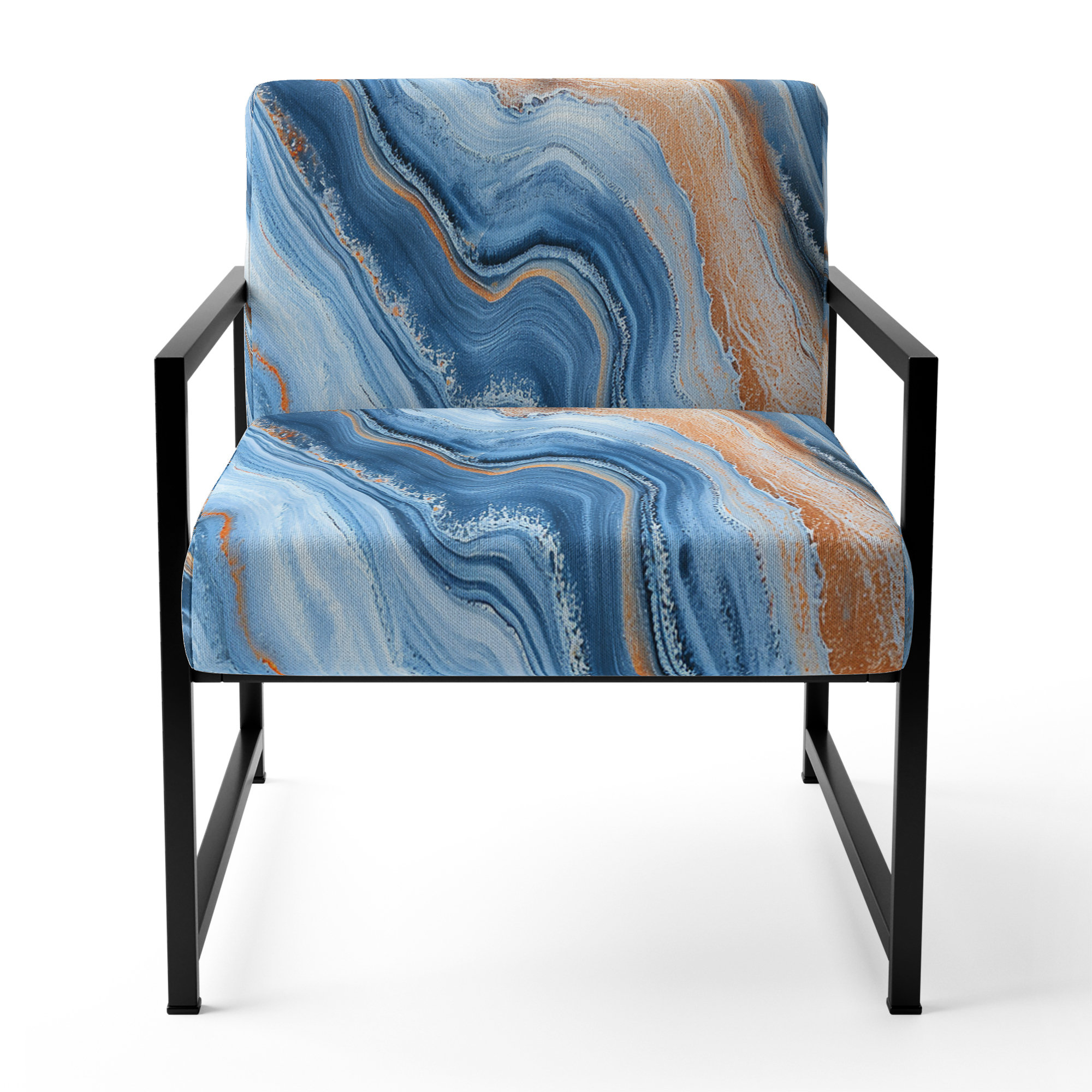 East Urban Home Franny Segment Layers Of Marbled Rock - Upholstered ...