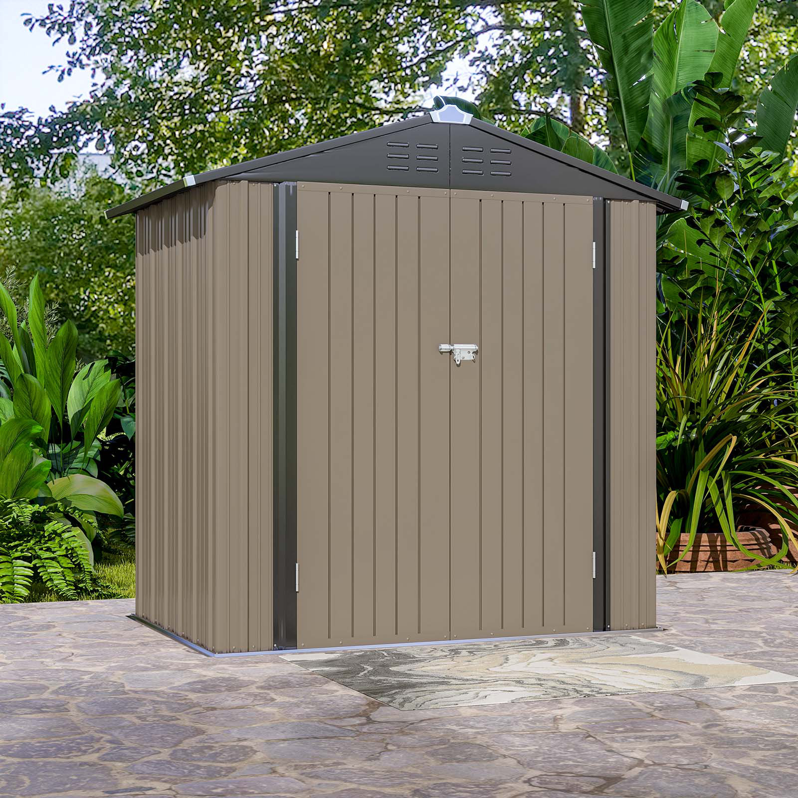 Patiowell 6 ft. W x 4 ft. D Metal Storage Shed | Wayfair