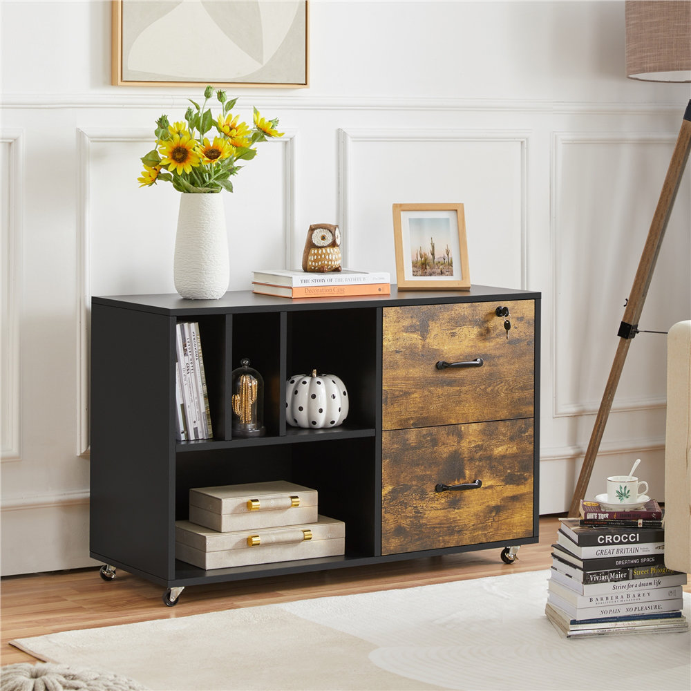 Inbox Zero Elisbet 2-Drawer Mobile Lateral Filing Cabinet & Reviews ...