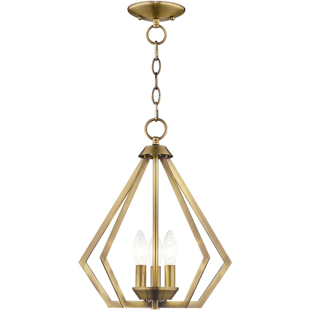 Mercer41 3 Light Antique Brass Mini Chandelier/ceiling Light Fixture ...