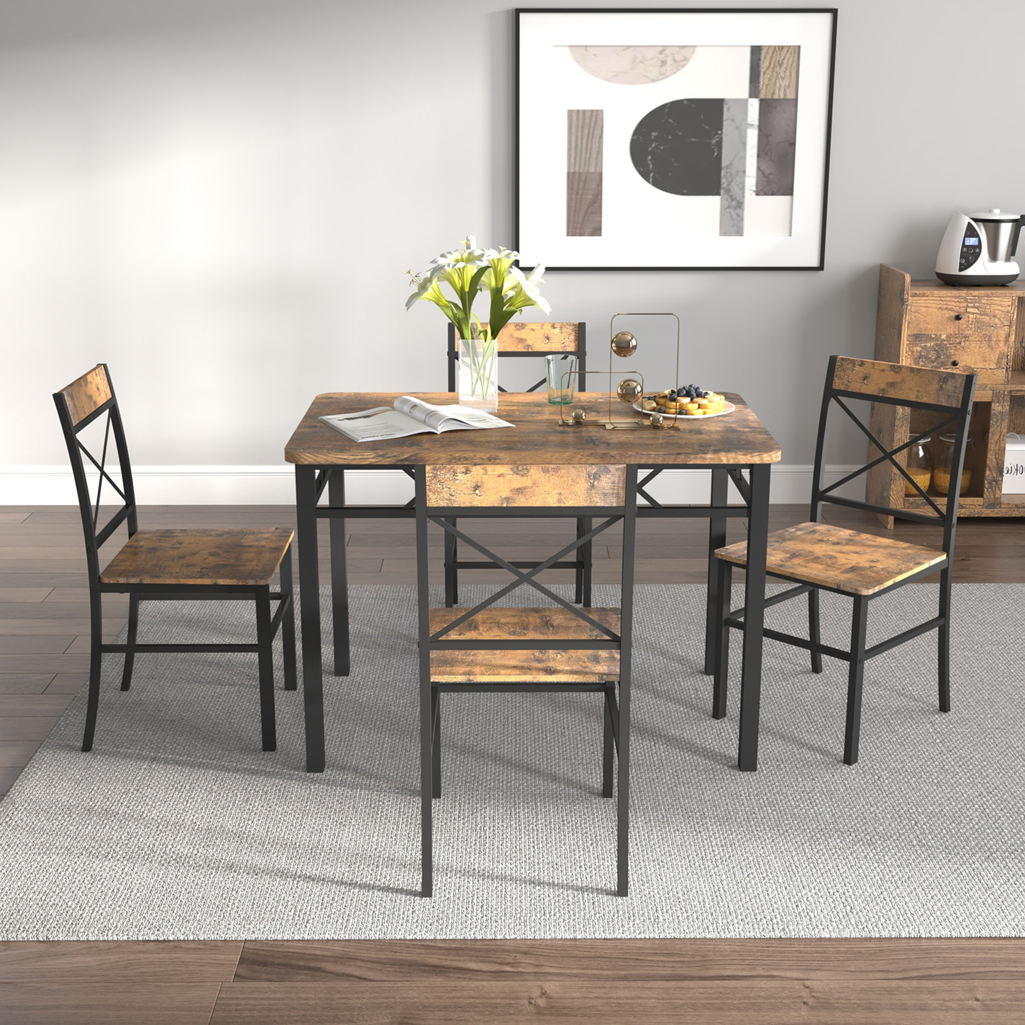 rustic space saving dining table