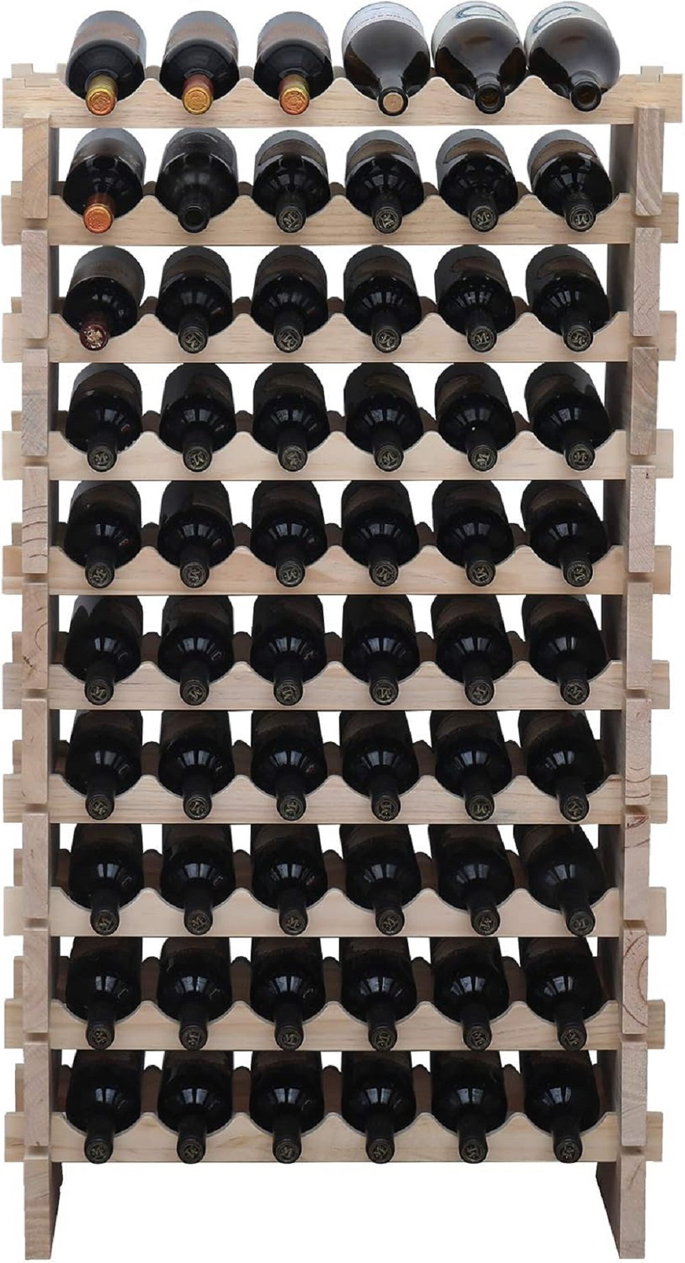 Hokku Designs Wine Rack Solid Wood Stackable Storage Wooden Wine Rack ...