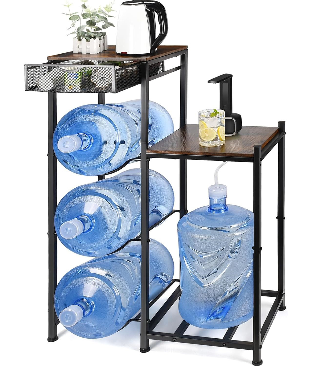 17 Stories 5 Gallon Water Jug Holder With Drawers Heavy Duty Water Jug ...