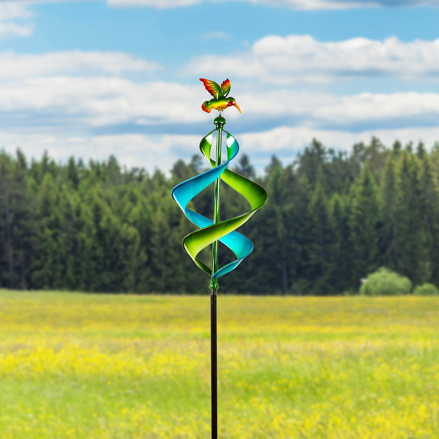 Arlmont & Co. Rucsandra 70"H Bird Spiral Wind Spinner | Wayfair