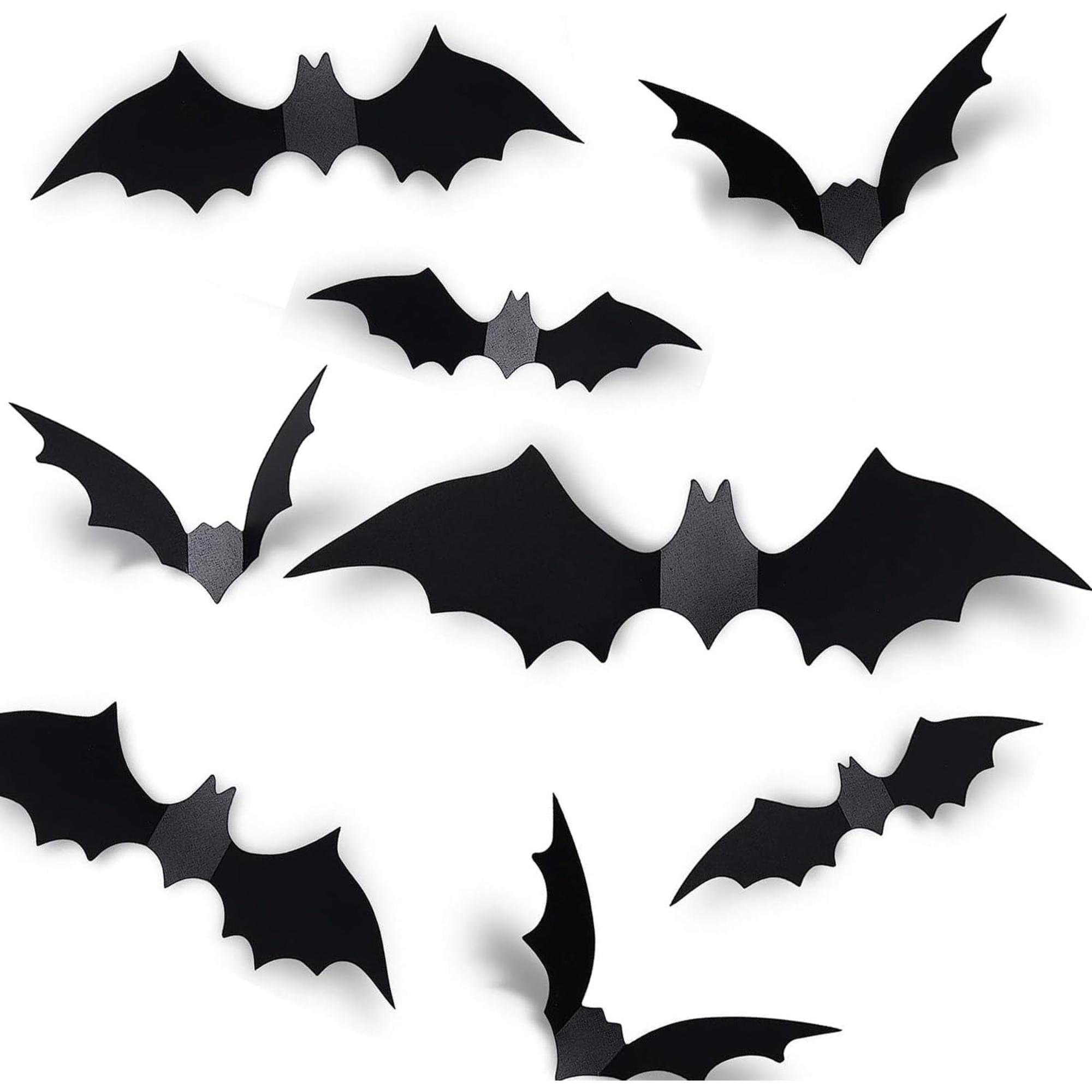The Holiday Aisle® Halloween Bats 4 Size Bats Wall Decor Halloween ...