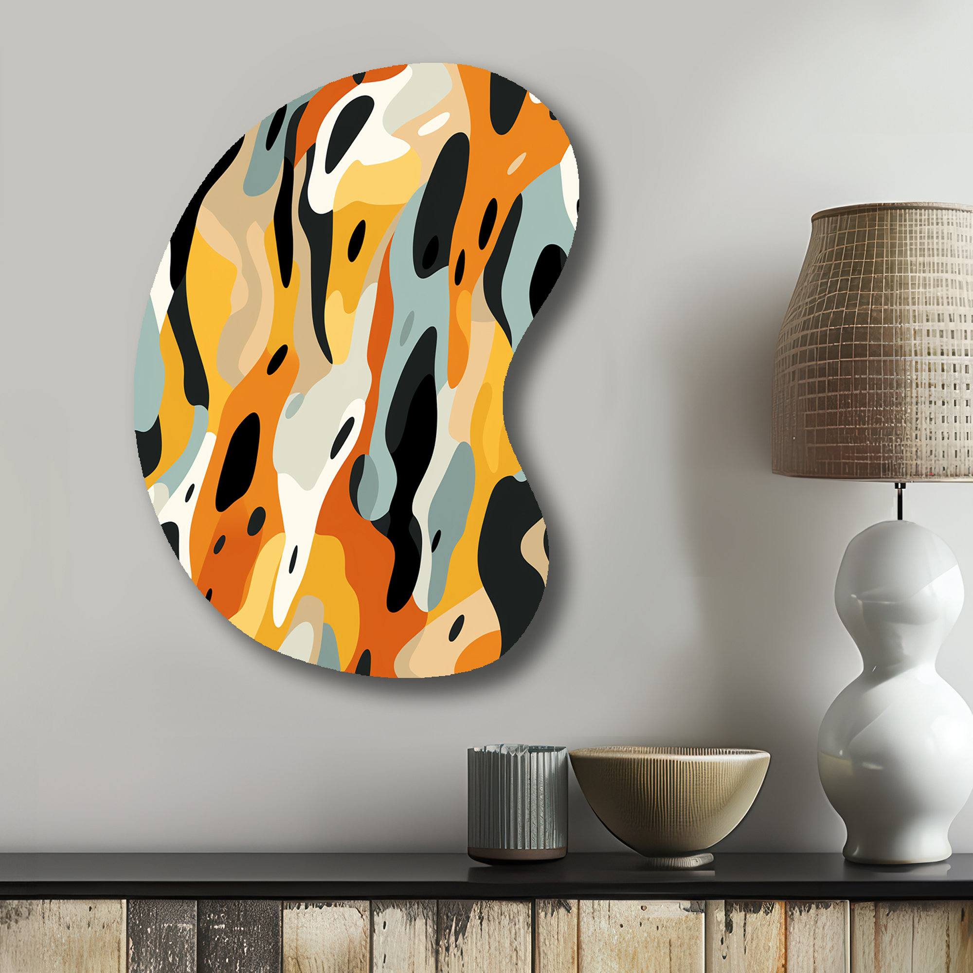 Design Art Tribal Camo Fusion - Abstract Boom Shape Irregular Metal ...