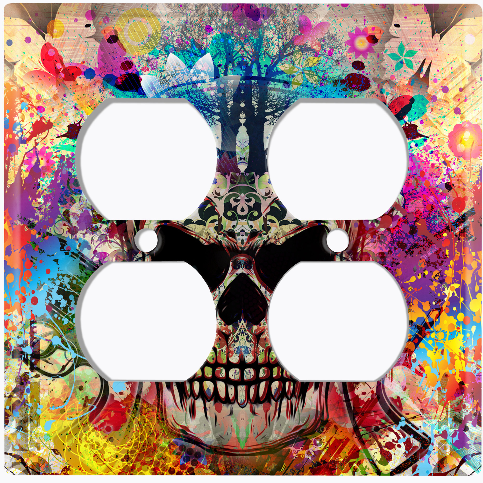 WorldAcc Evil Skull 2-Gang Toggle Light Switch Wall Plate | Wayfair