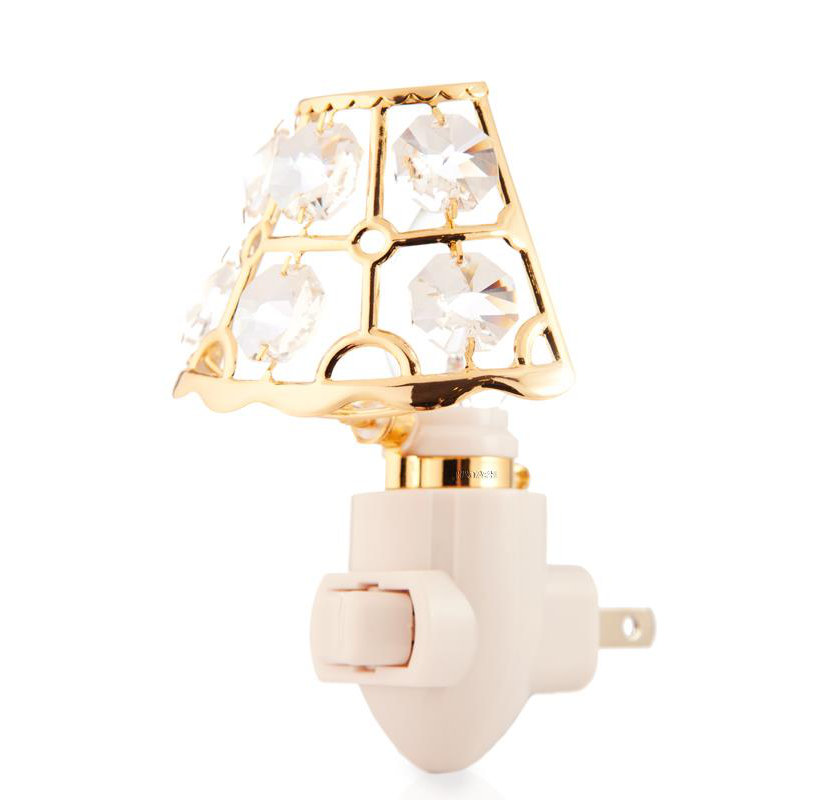 Matashi Crystal 24K Gold Plated Lamp Shade Night Light & Reviews | Wayfair