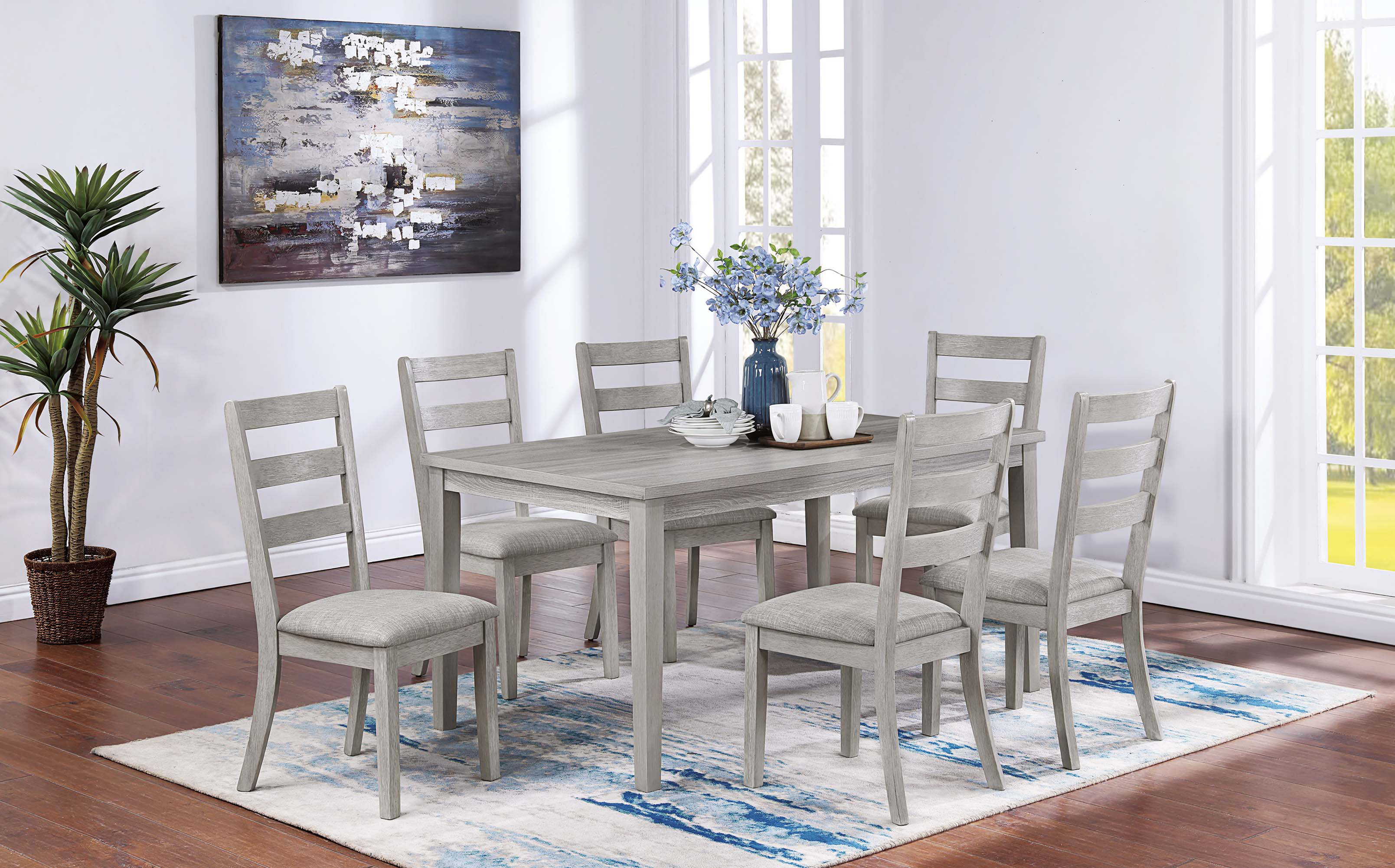 One Allium Way® Classic Simple Rustic 7Pc Dining Set Kitchen Dinette ...