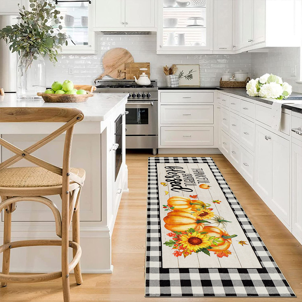 Trinx Eskander Fall Pumpkin Kitchen Mat & Reviews | Wayfair