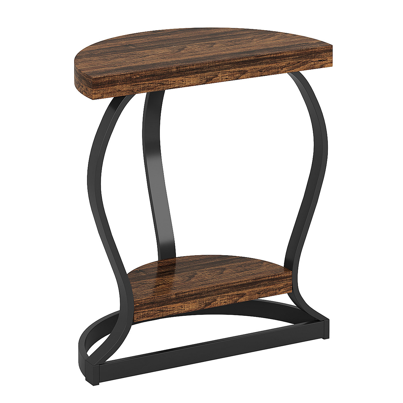 Ophelia & Co. 23.6” Half-Round End Table, 2-Tier Semi Circle Side Table ...