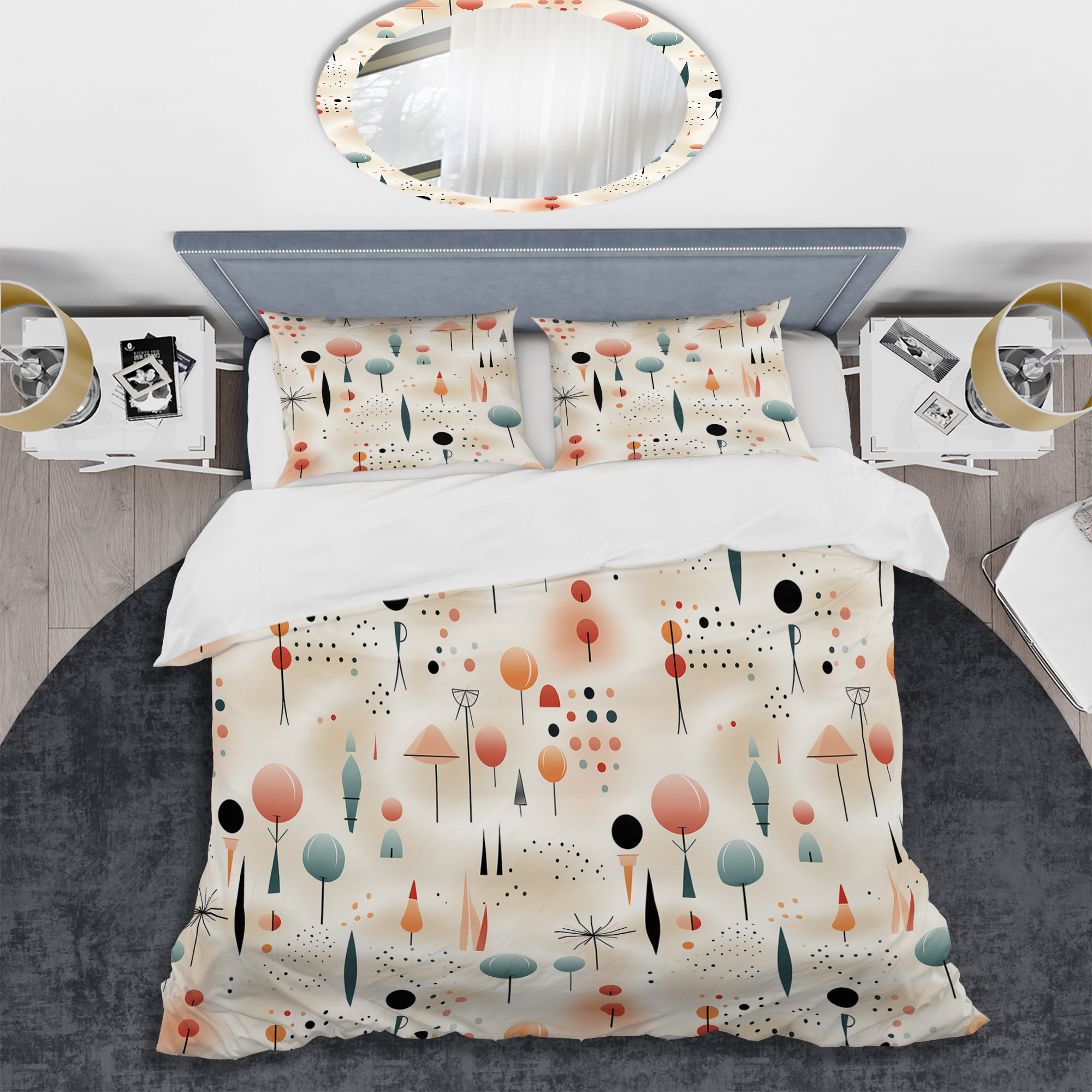 Design Art Minimalism Beige Ferns Pattern II Bedding | Wayfair