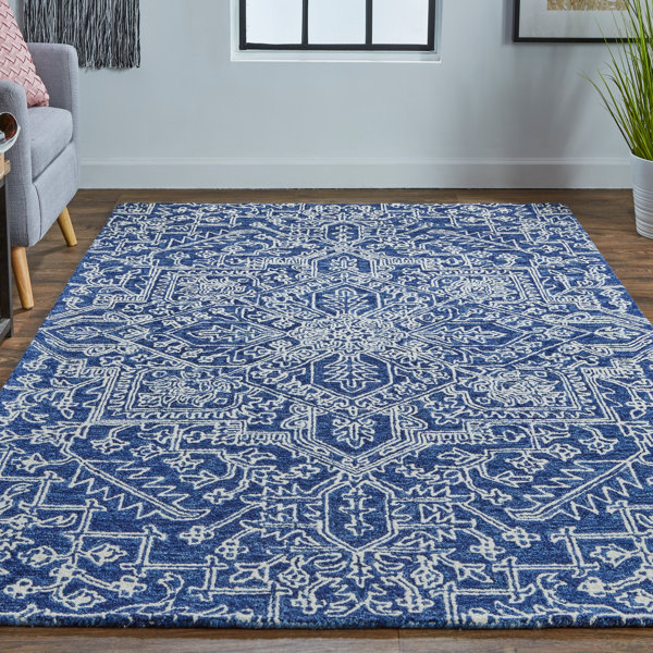 Blue Wool Area Rugs You'll Love | Wayfair