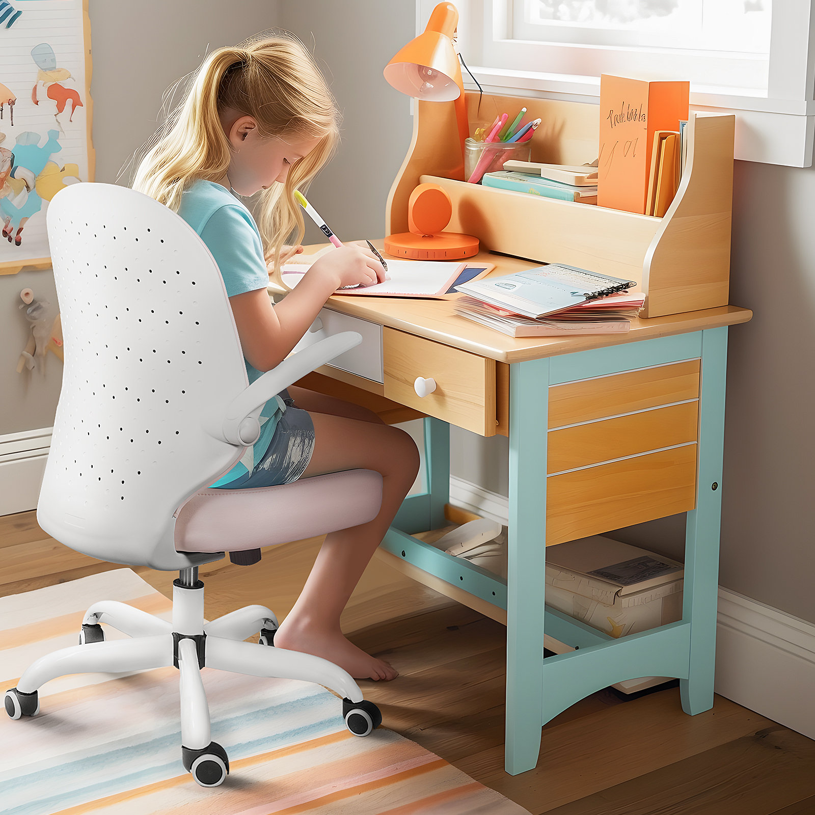 Inbox Zero Lateefah Ergonomic Task Chair Desk Chairs with Wheels and ...