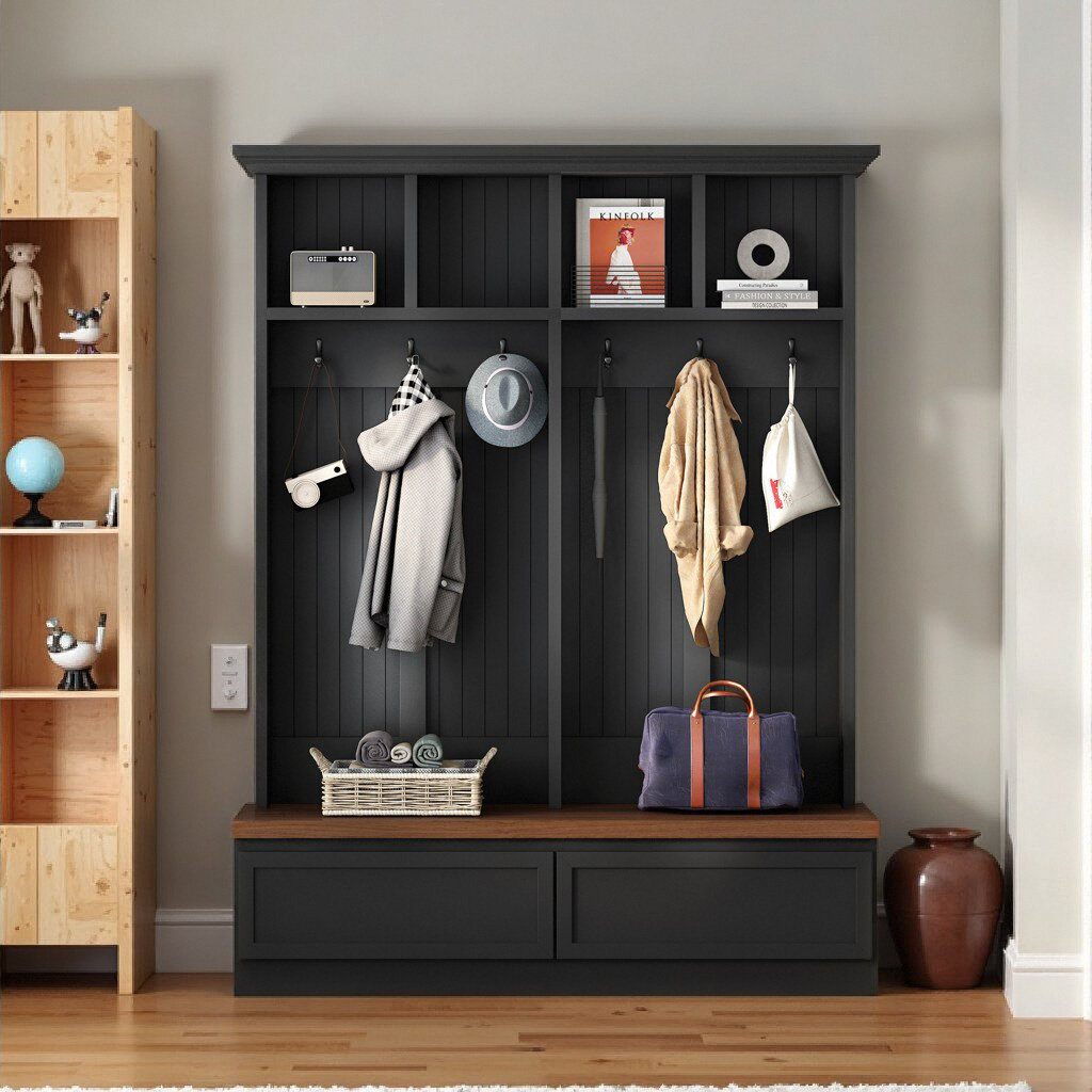 Red Barrel Studio® Farmhouse Minimalist Hall Tree - 4-in-1 Entryway ...