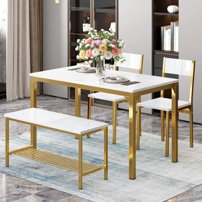 Trent Austin Design® Pickell 4-Person Dining Table Set, 2 Chairs With ...