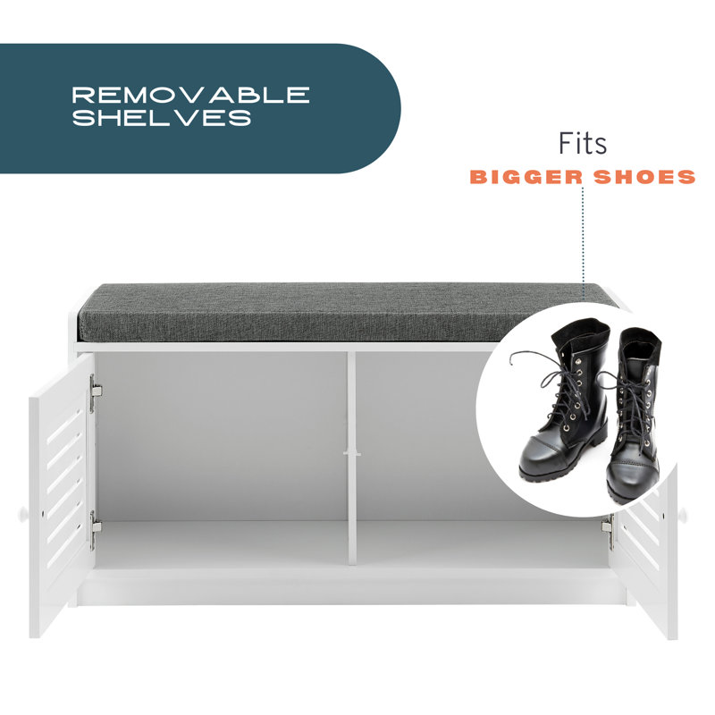 Red Barrel Studio® Trejan Stackable Shoe Storage Bench & Reviews | Wayfair