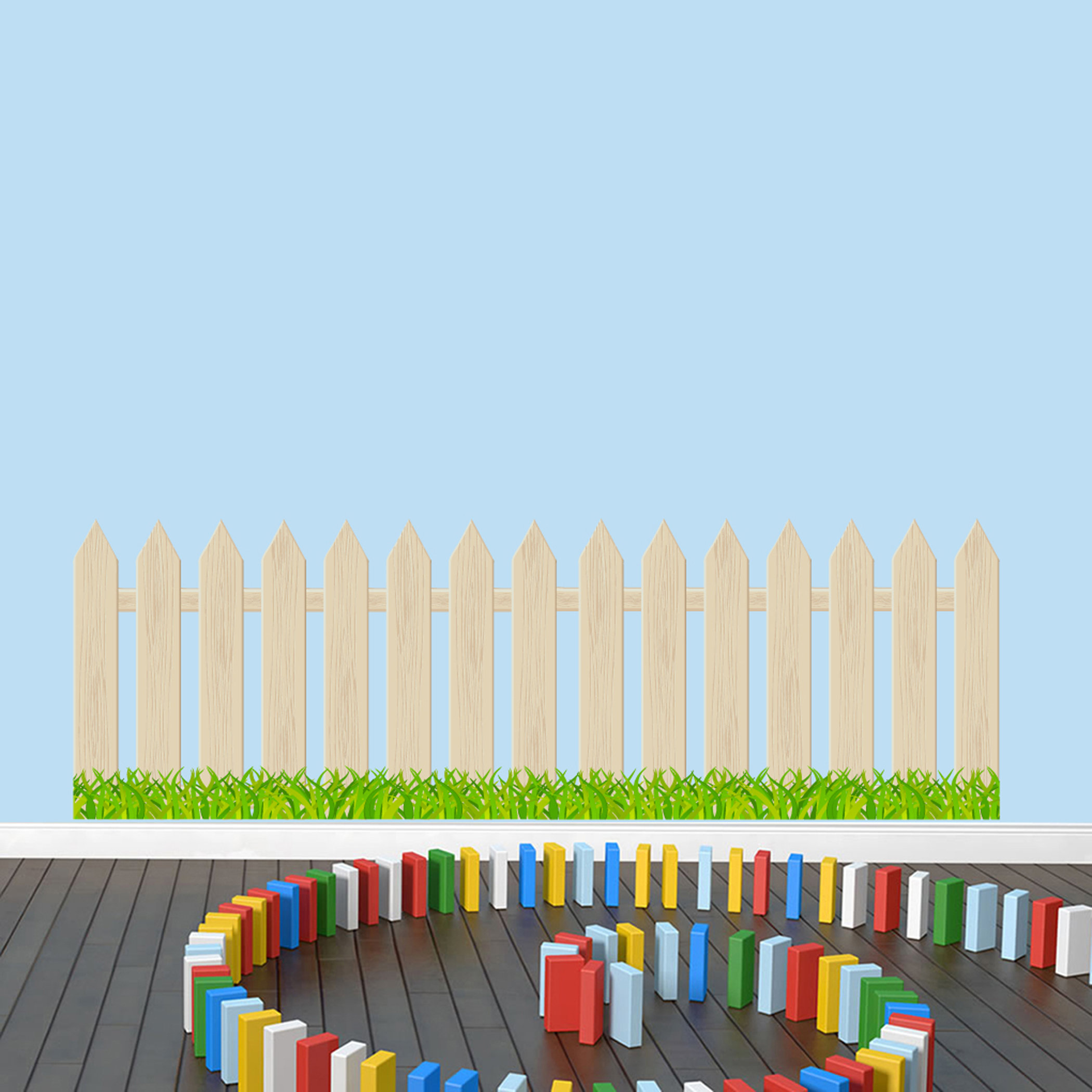 Sweetums Wall Decals Fence and Grass Wall Decal | Wayfair