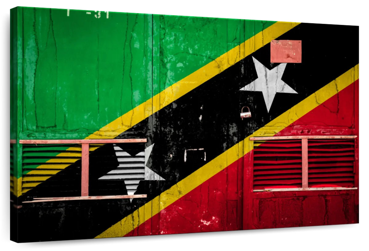 Ebern Designs Borges Saint Kitts And Nevis Flag | Wayfair
