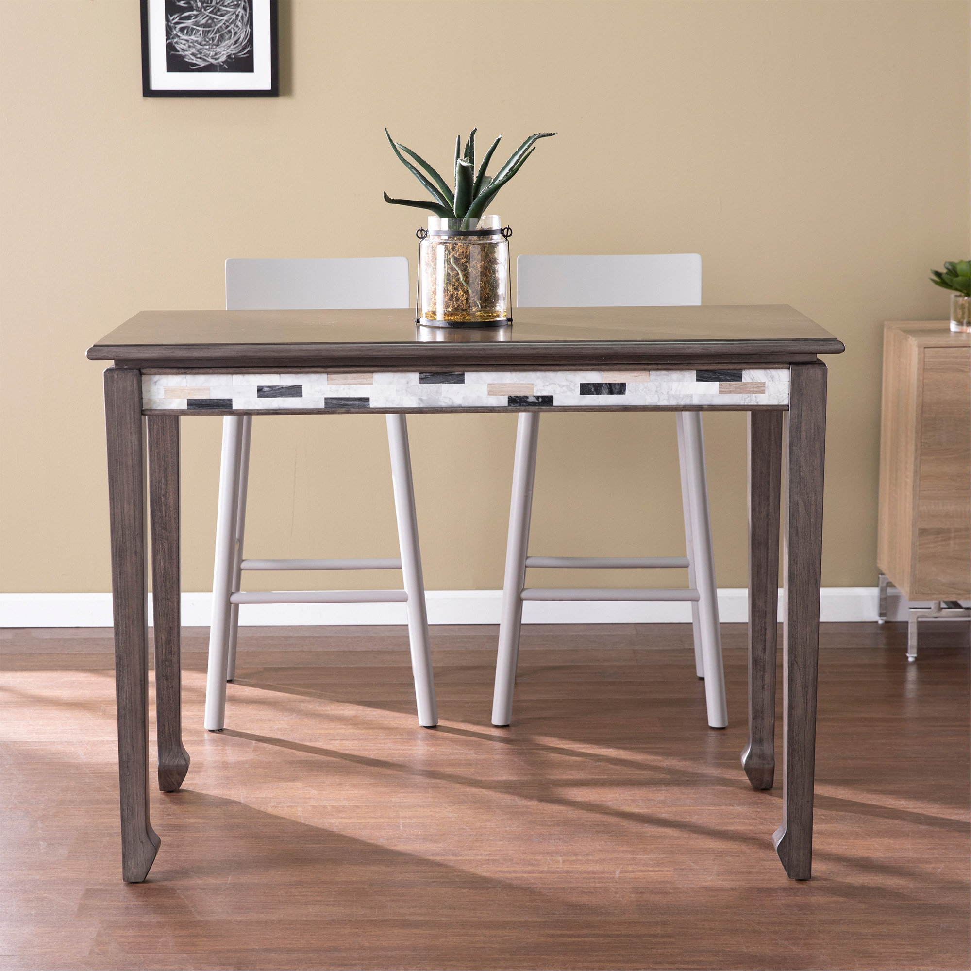 Gracie Oaks Traditional Counter Height-Table With Exquisite Details And ...