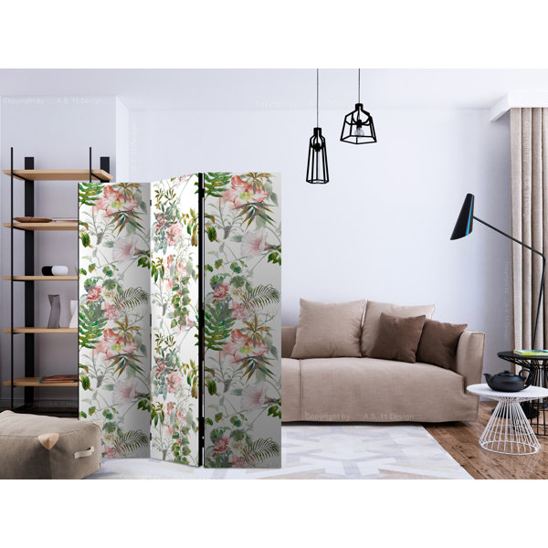 East Urban Home 135cm W x 172cm H 3 - Panel One Sided Room Divider ...