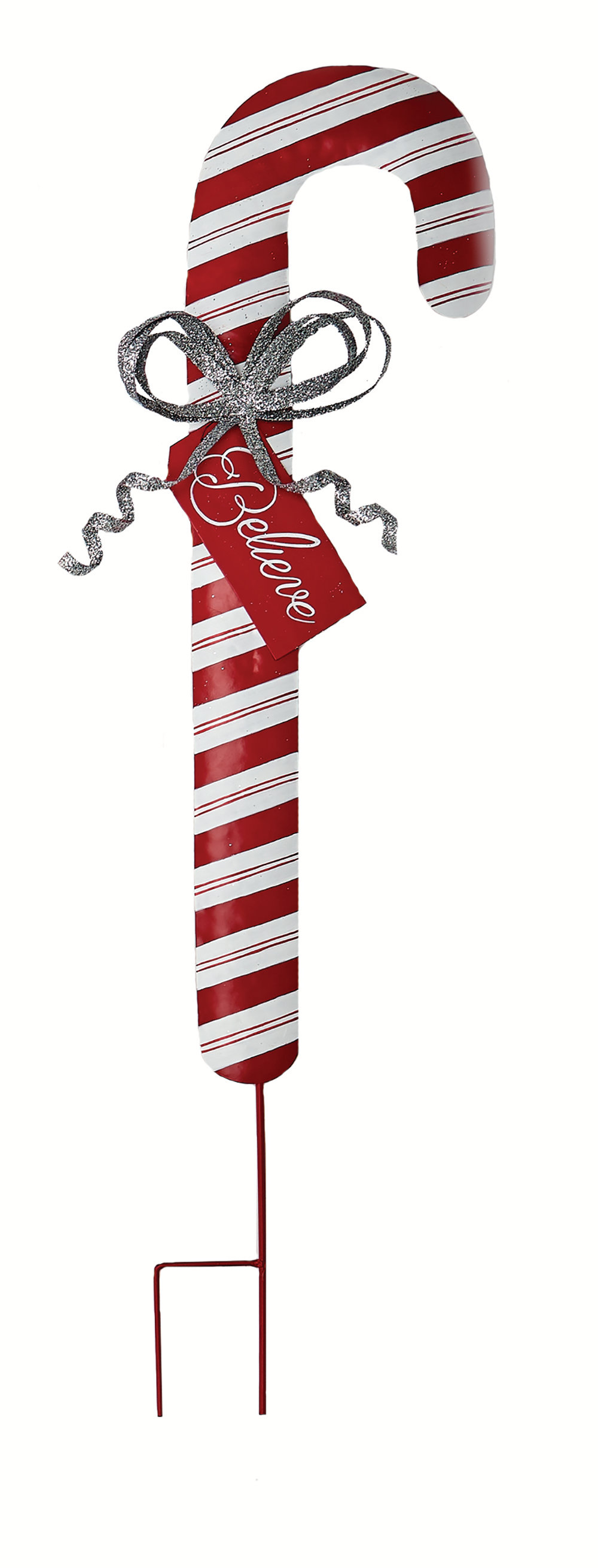 The Holiday Aisle® Tin Candy Cane Garden Stake & Reviews | Wayfair
