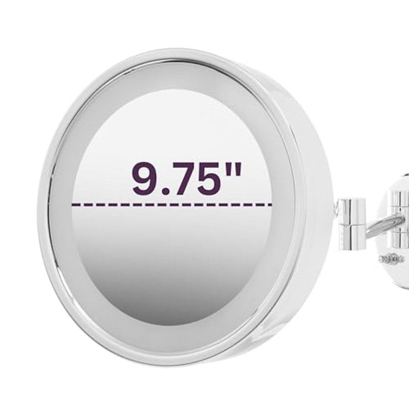 Jerdon 9.75" Lighted Wall Mount Magnified Makeup Mirror, Plug In | Wayfair