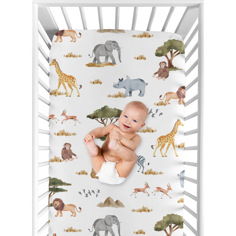 Sweet Jojo Designs Jungle Animals Fitted Crib Sheet By Sweet Jojo ...
