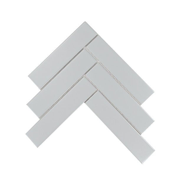 Qube Tiles Silver Core 2" x 8" Herringbone Porcelain Mosaic Tile | Wayfair