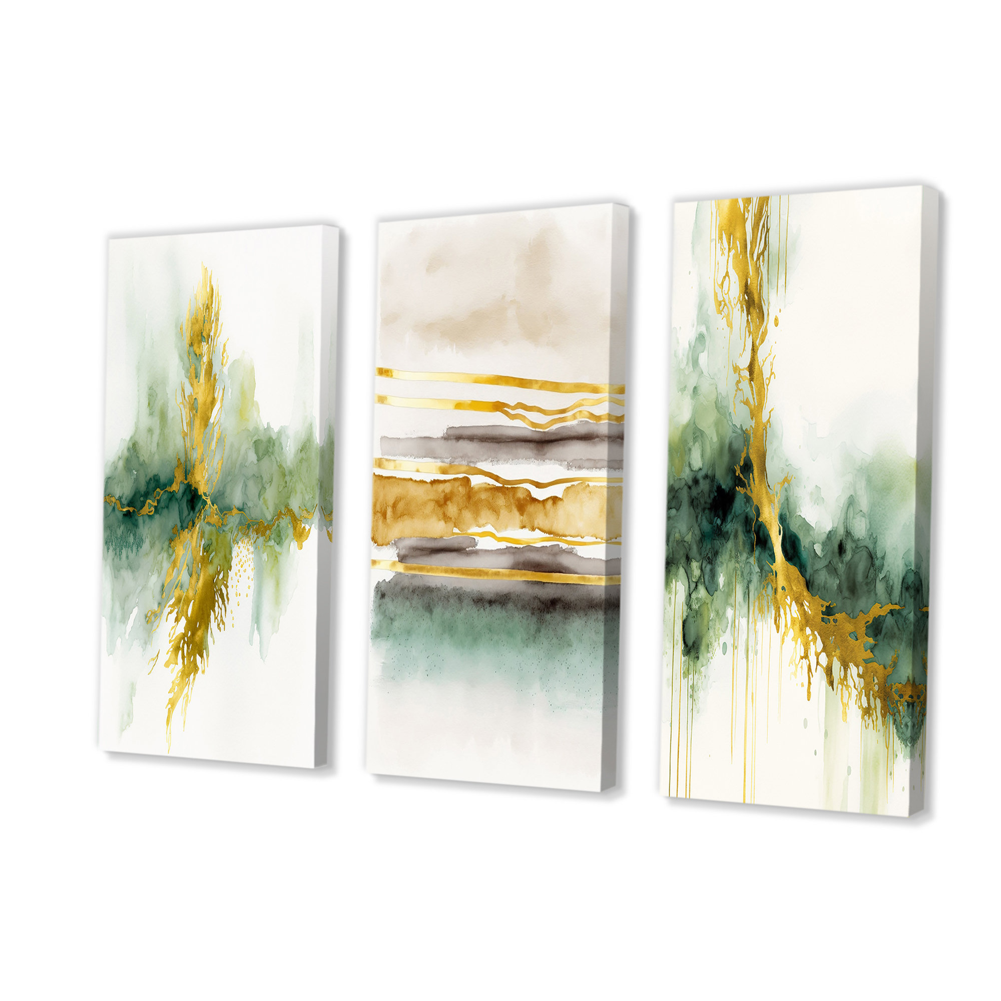 Ivy Bronx Rendend Point Dreams I - 3 Piece Wrapped Canvas Print Set ...
