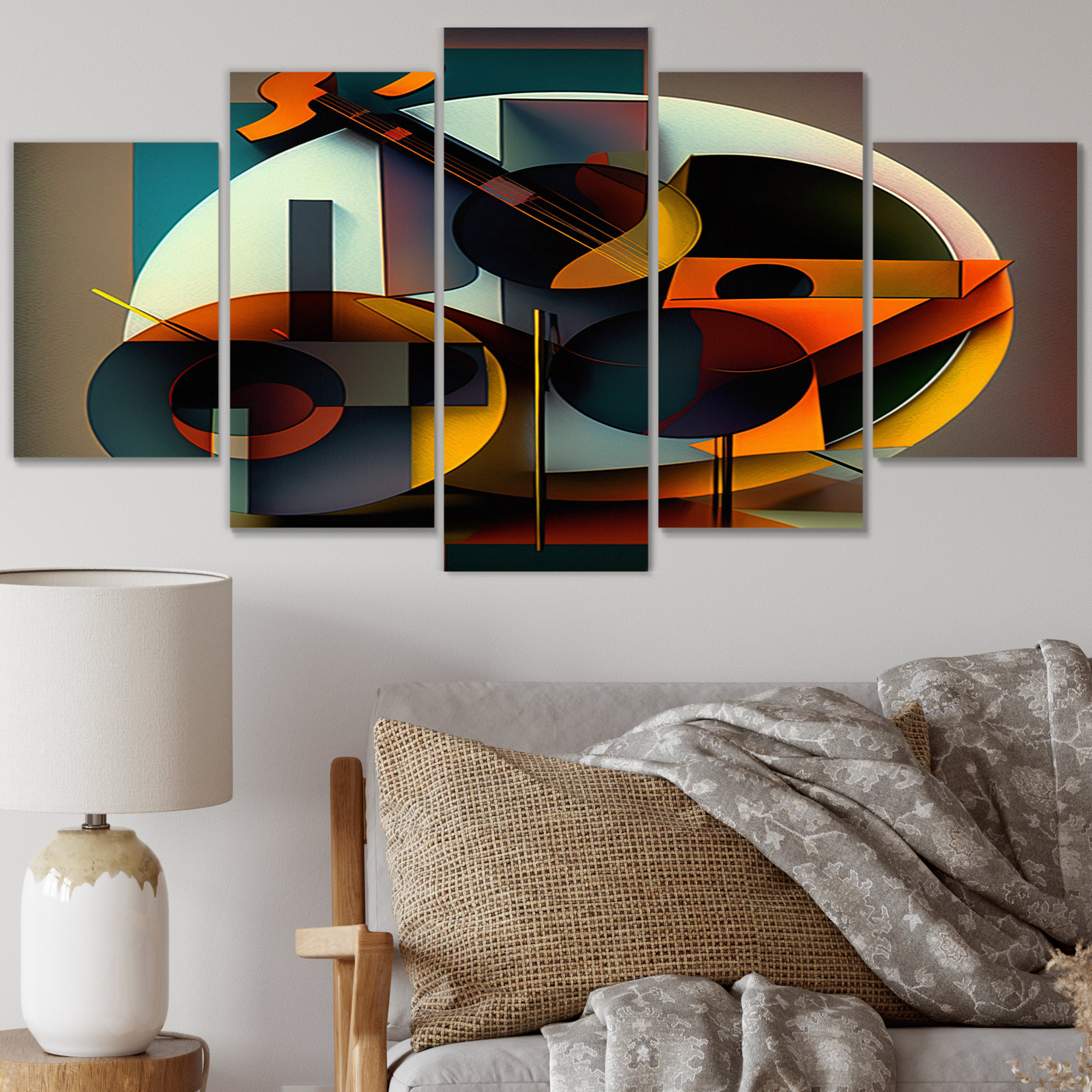 George Oliver Abstract Retro Guitar Geometric Musical Symphony I ...