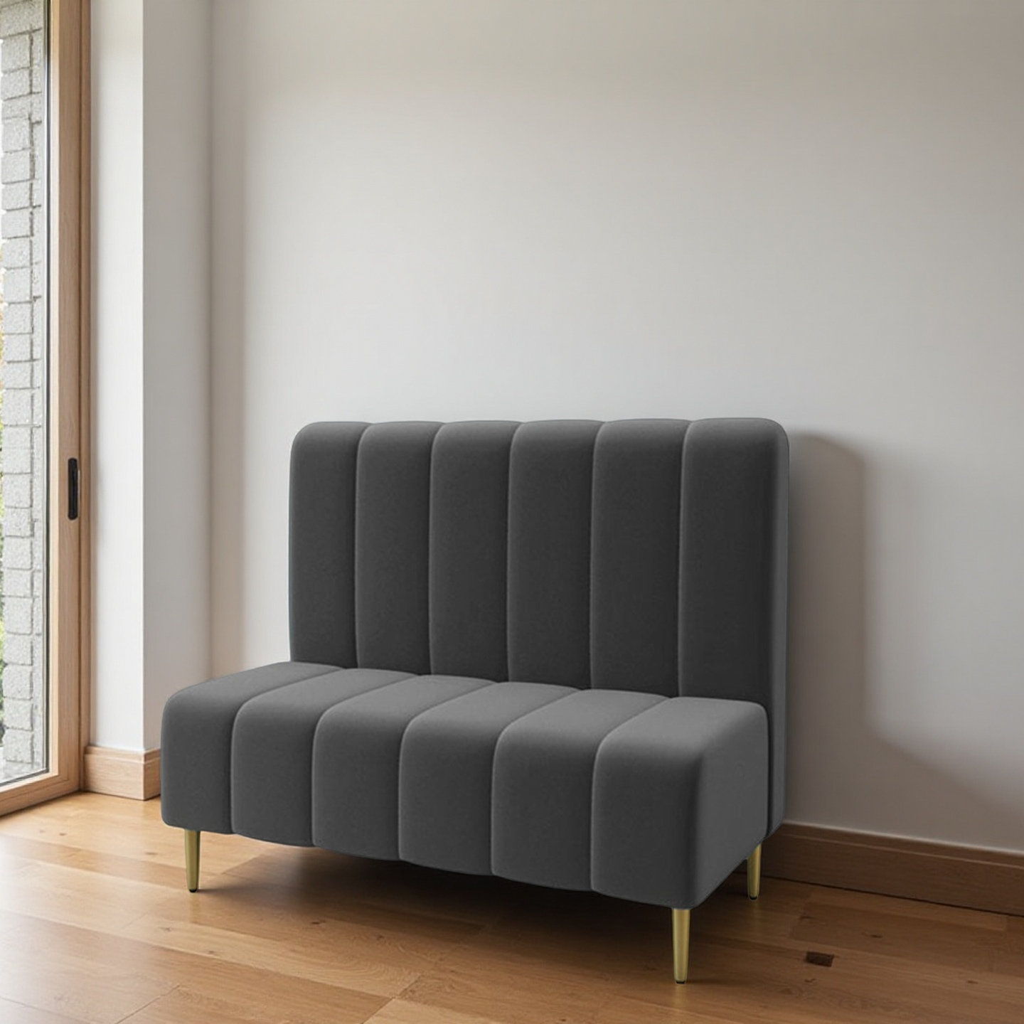 VERTIMBER Velvet upholstered double seat booth | Wayfair