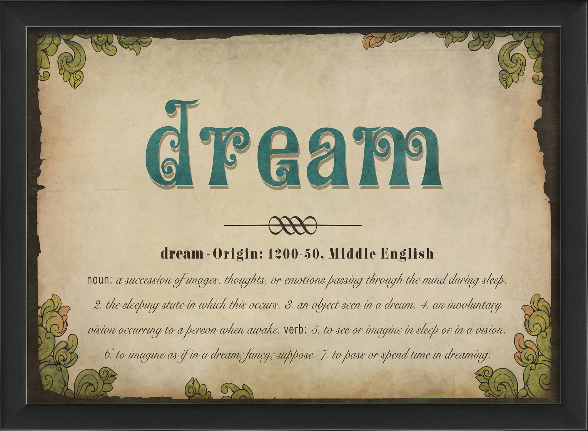 The Artwork Factory Dream Definition Framed Textual Art | Wayfair