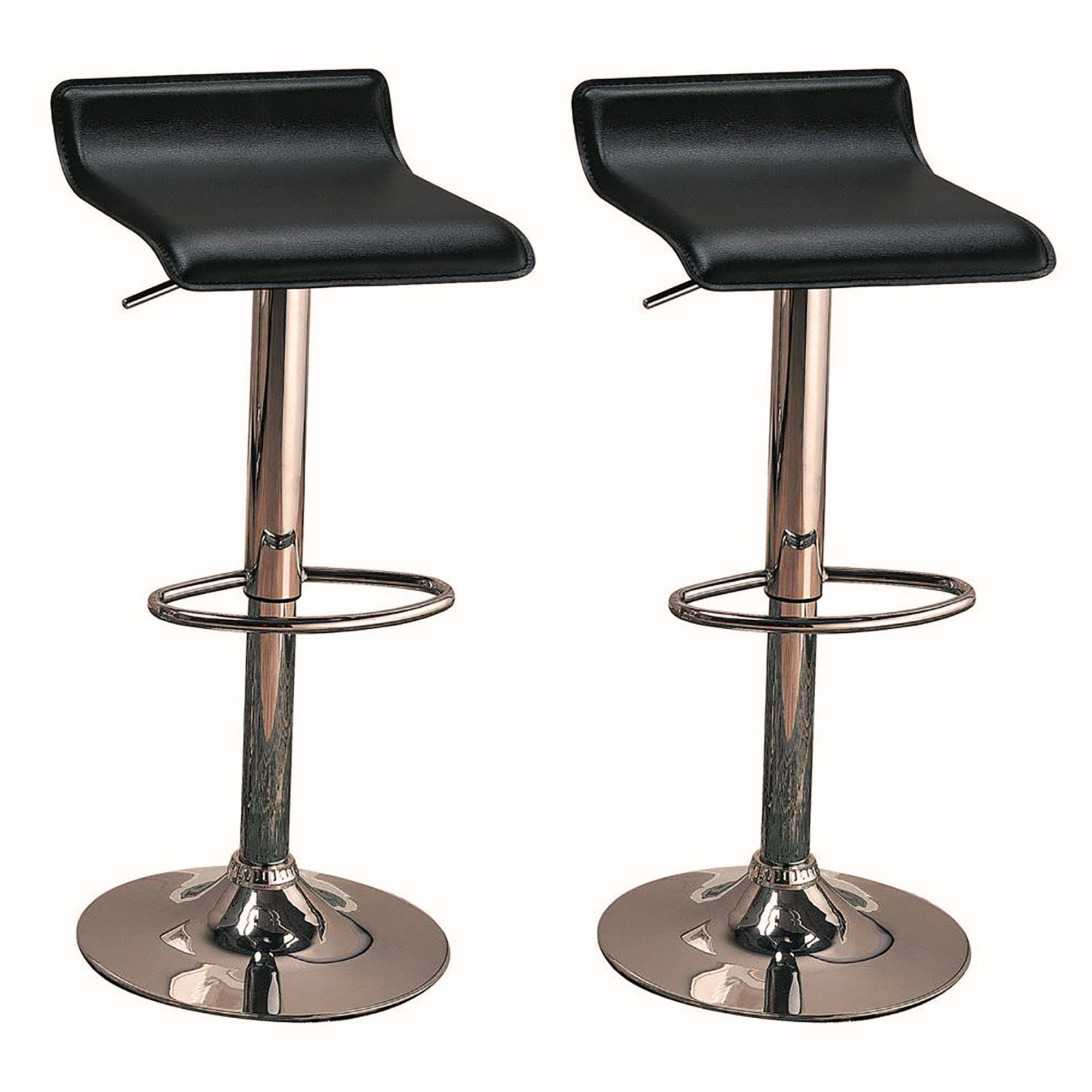 Orren Ellis Black and Chrome Backless Bar Stool | Wayfair