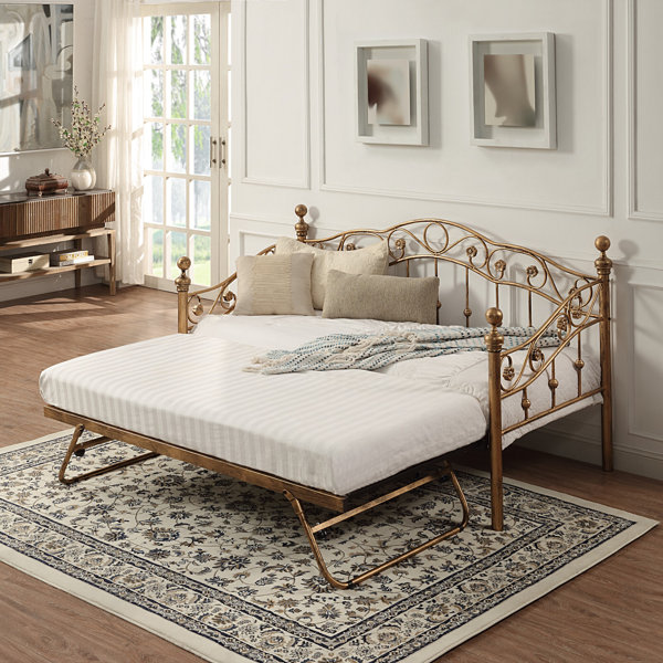 ClassicLiving Mira Metal UK Single - DE 90 X 190 Cm Daybed with Trundle ...