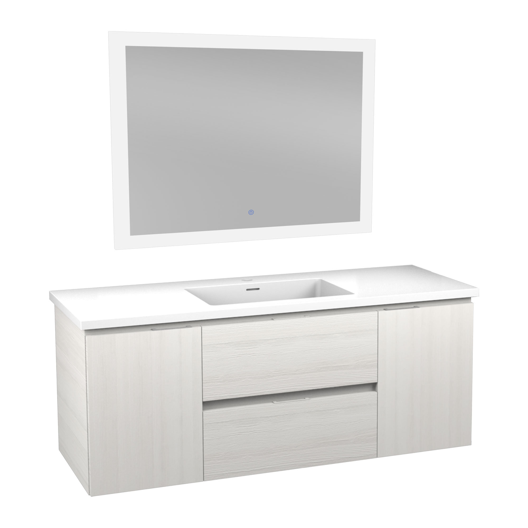 ANZZI 48 In W X 20 In H X 18 In D Bath Vanity In Rich White With ...