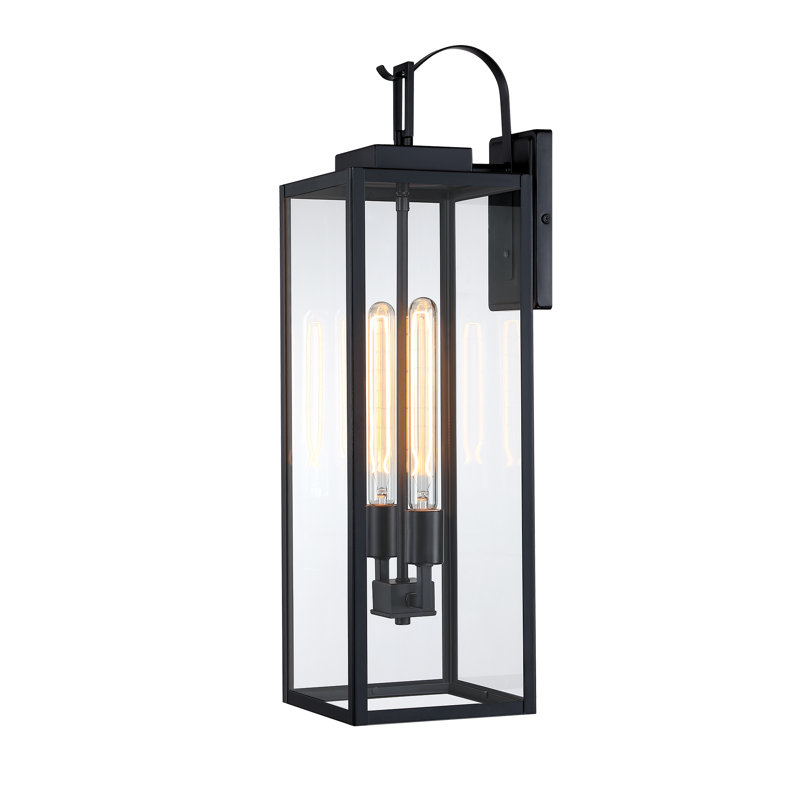 17 Stories Alcorta Outdoor Wall Light with Matte Black | Wayfair