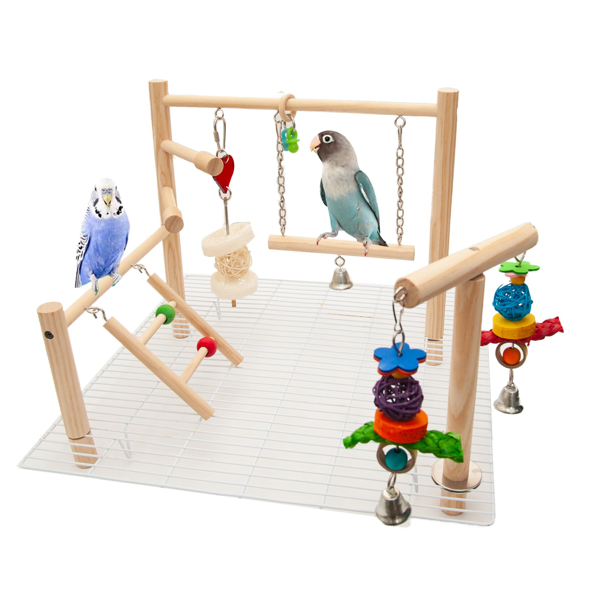 VIKICHER Small Bird Playground For Top Of Cage Tree Bird Stands For ...