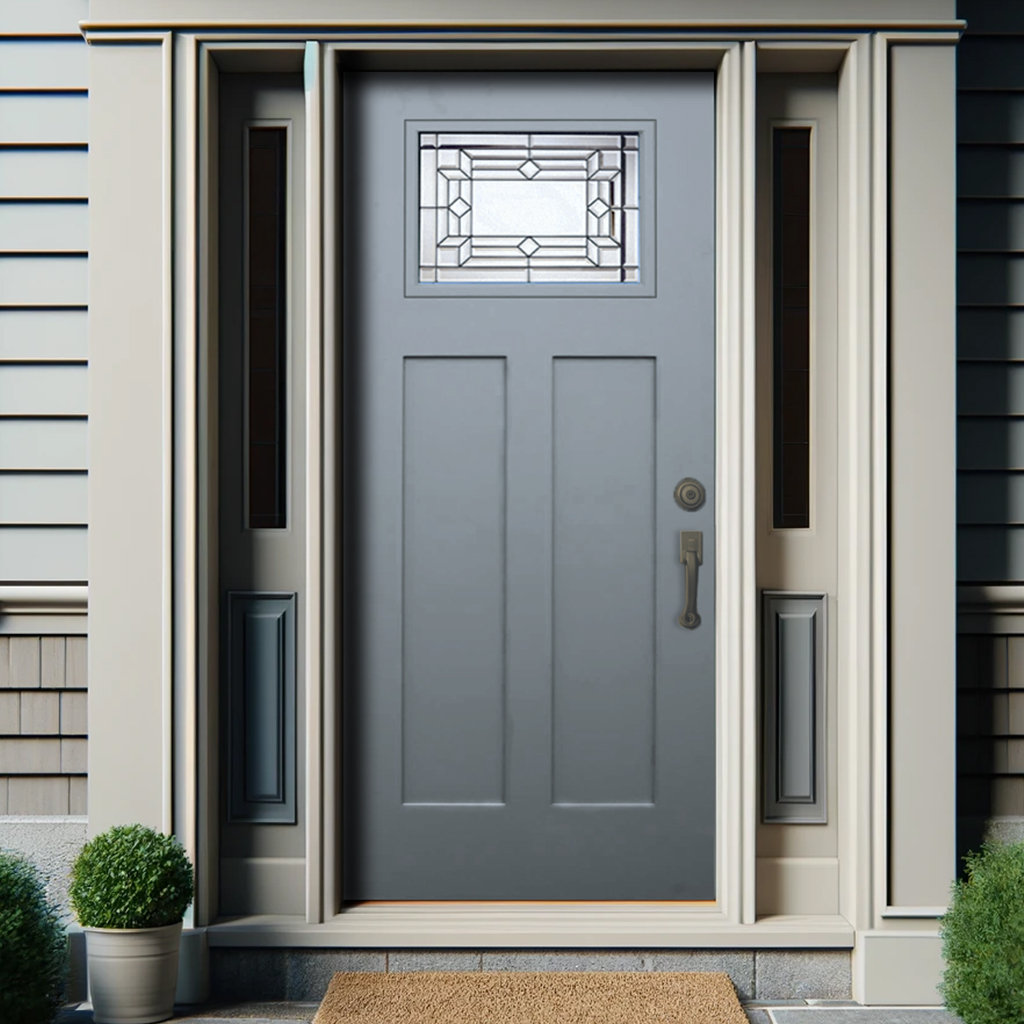 Calhome Modern Exterior Fiberglass Front Entry Door Slab with Designer ...