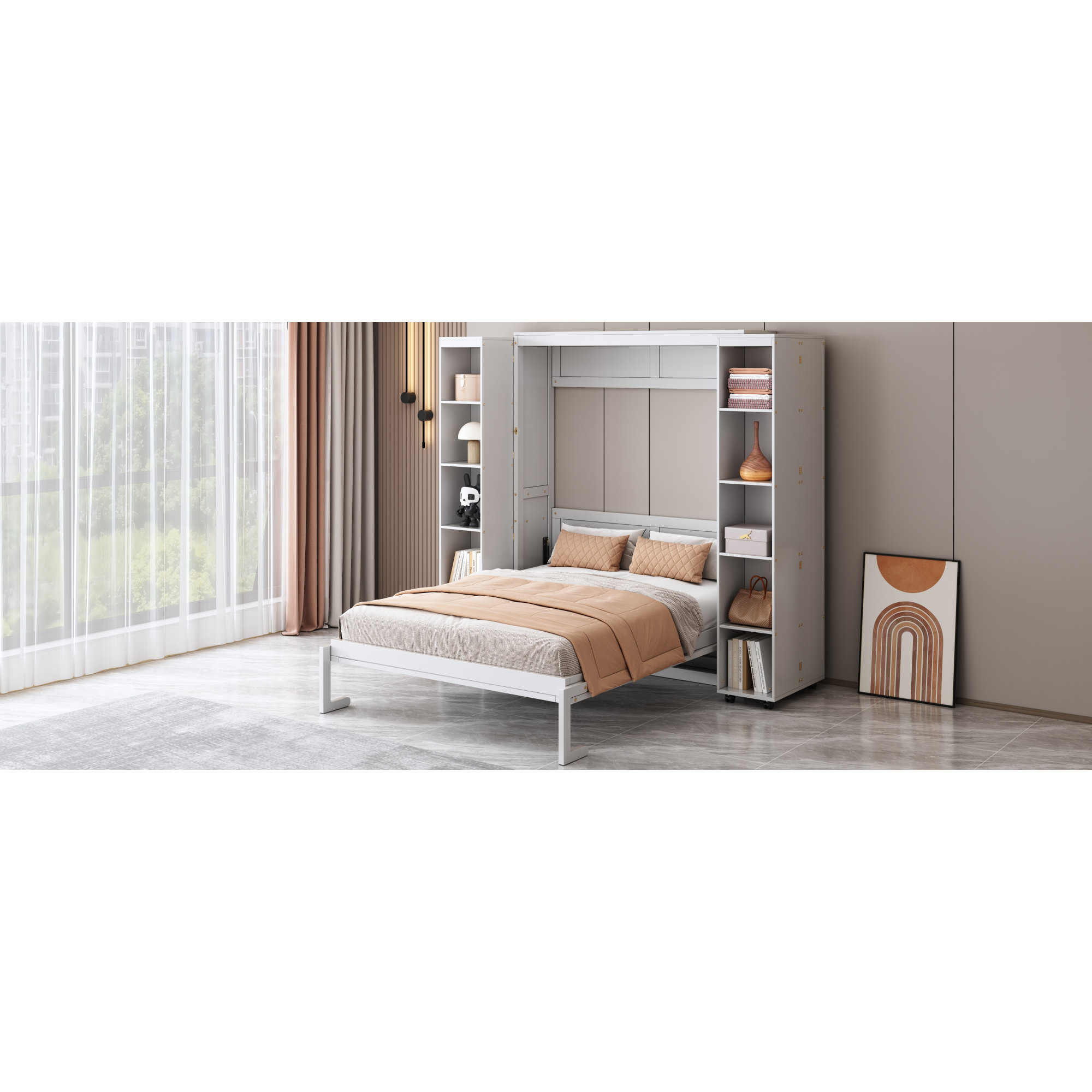 Red Barrel Studio® Space-saving Queen Murphy Bed Mdf Modern Urban Living Solution | Wayfair